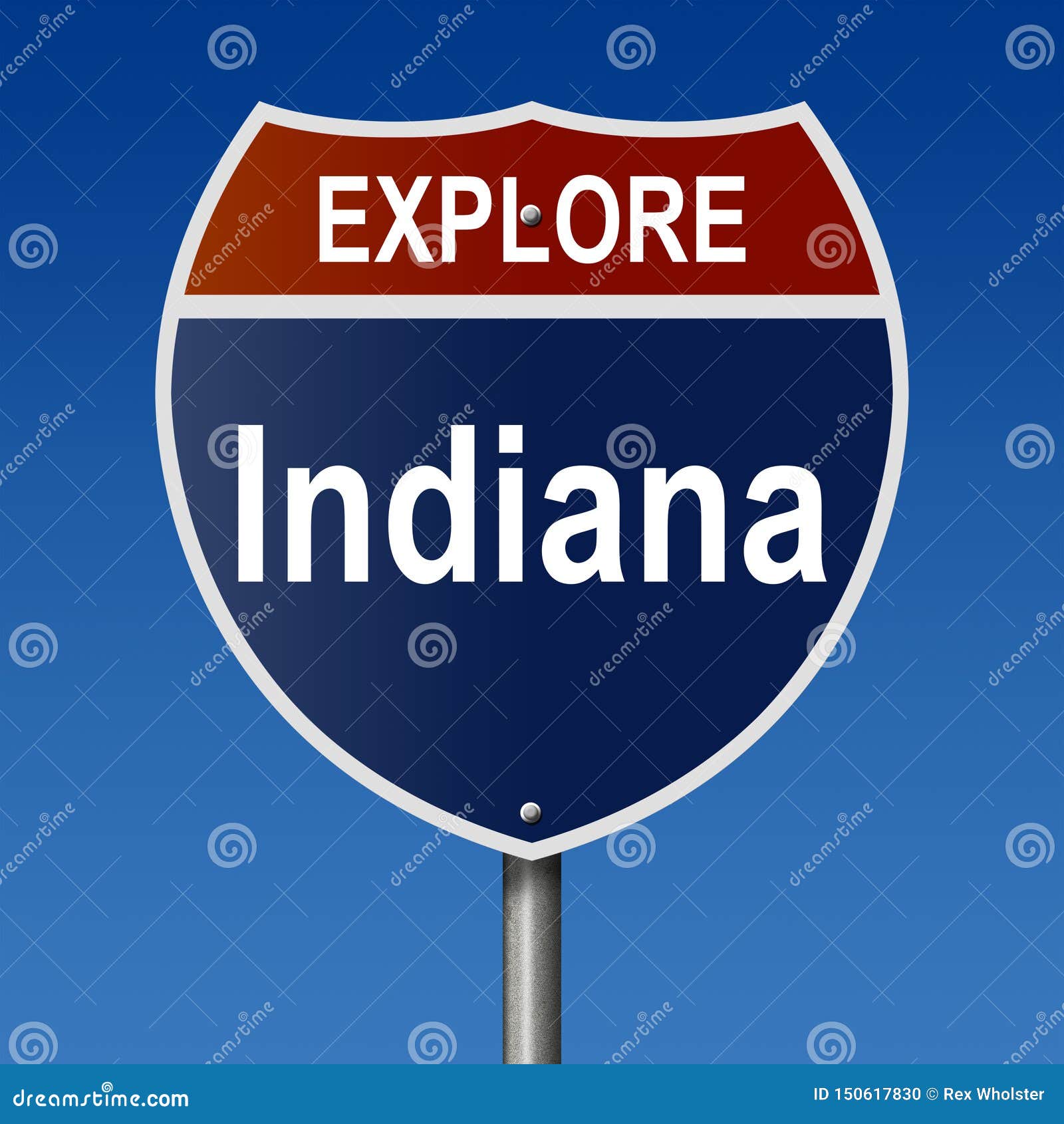 Explore Indiana Highway Sign Stock Illustration - Illustration of ...