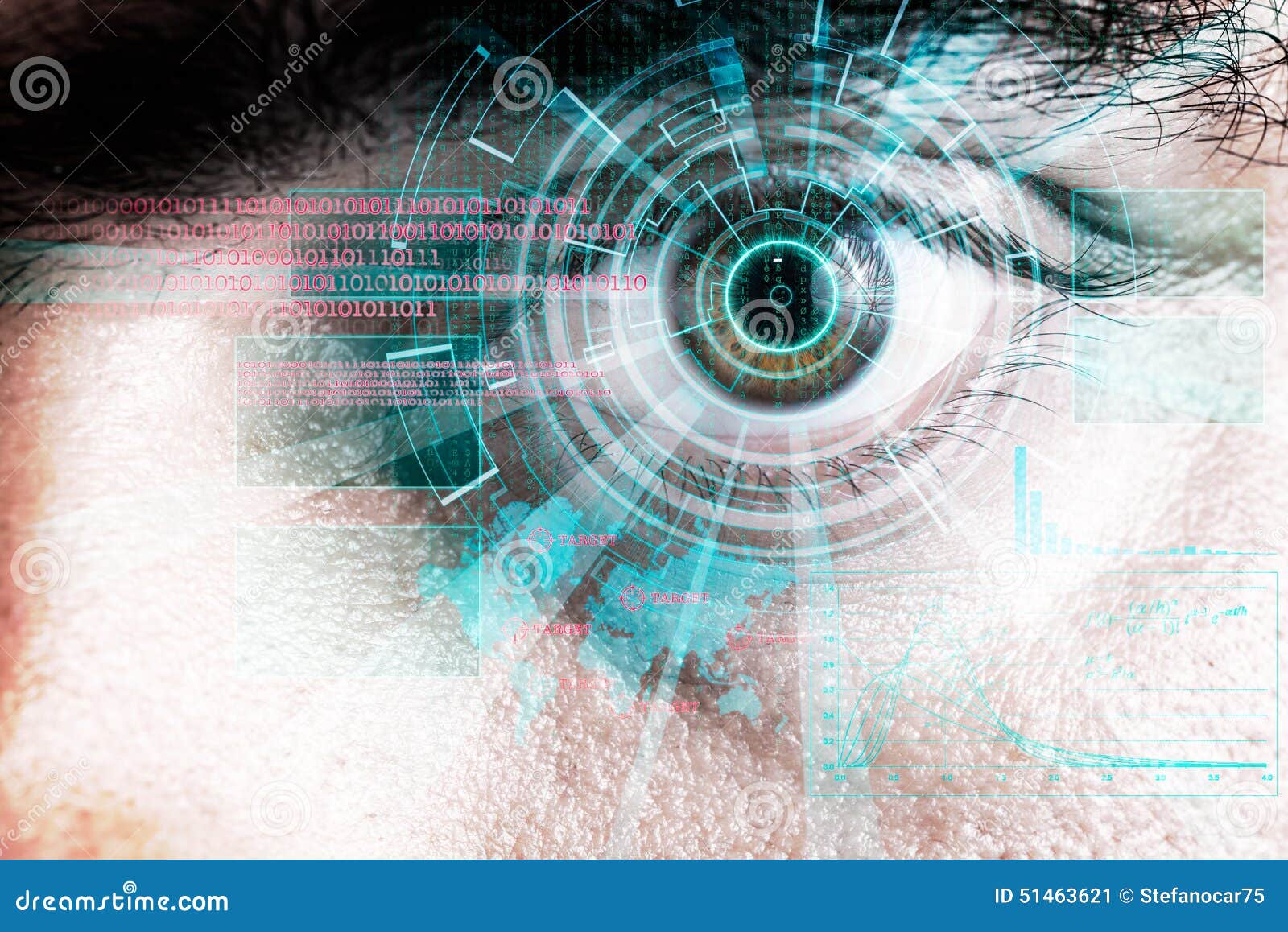 Rendering of a Futuristic Cyber Eye with Laser Light Effect Stock Image ...