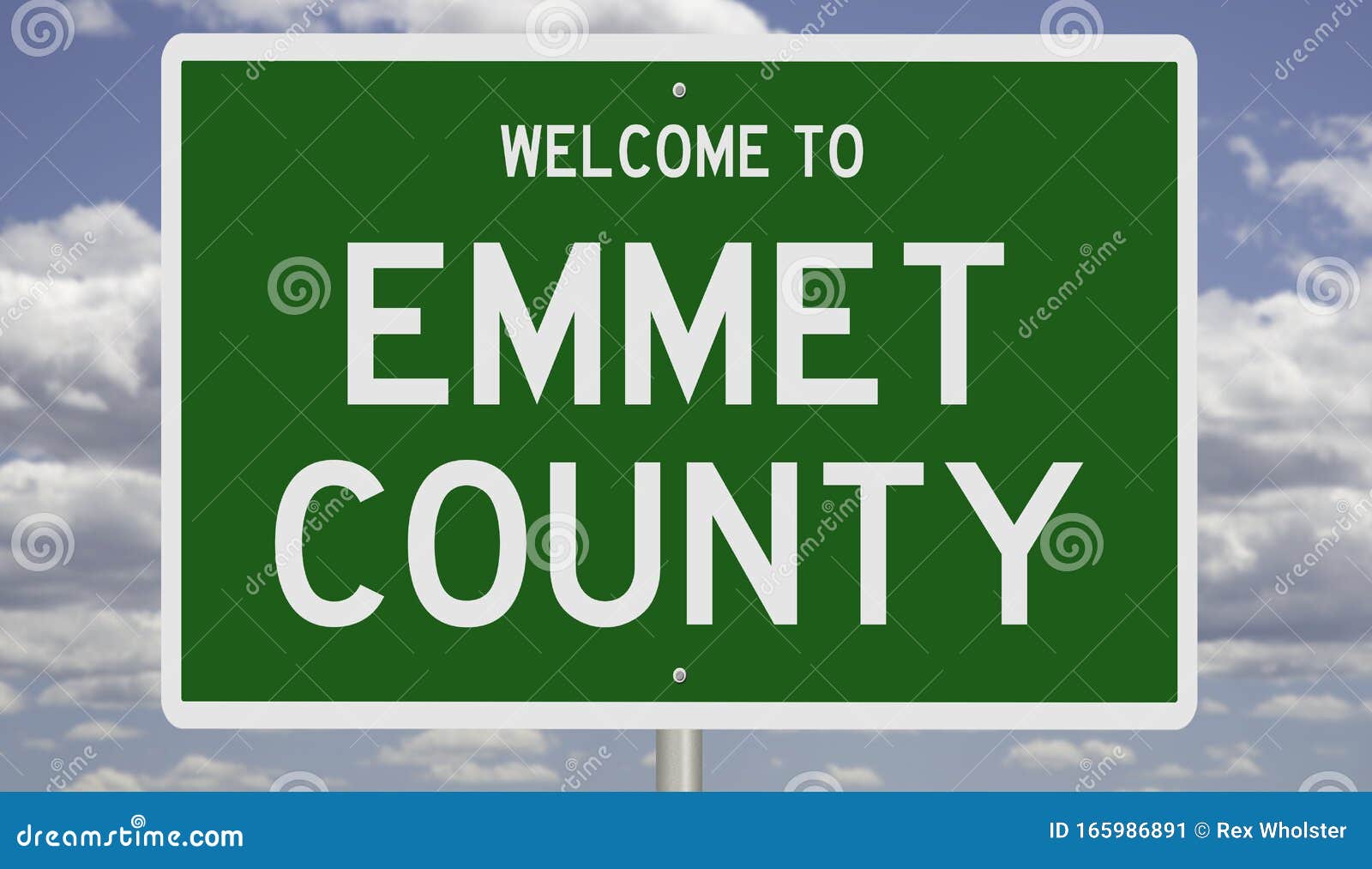 Road sign for Emmet County stock illustration. Illustration of green ...