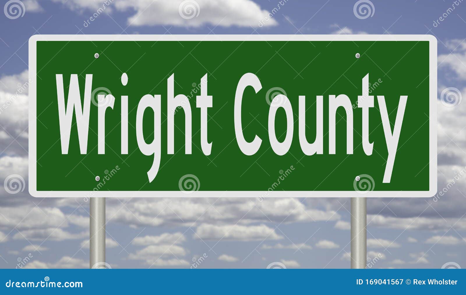 Road Sign for Wright County Stock Illustration - Illustration of trip ...
