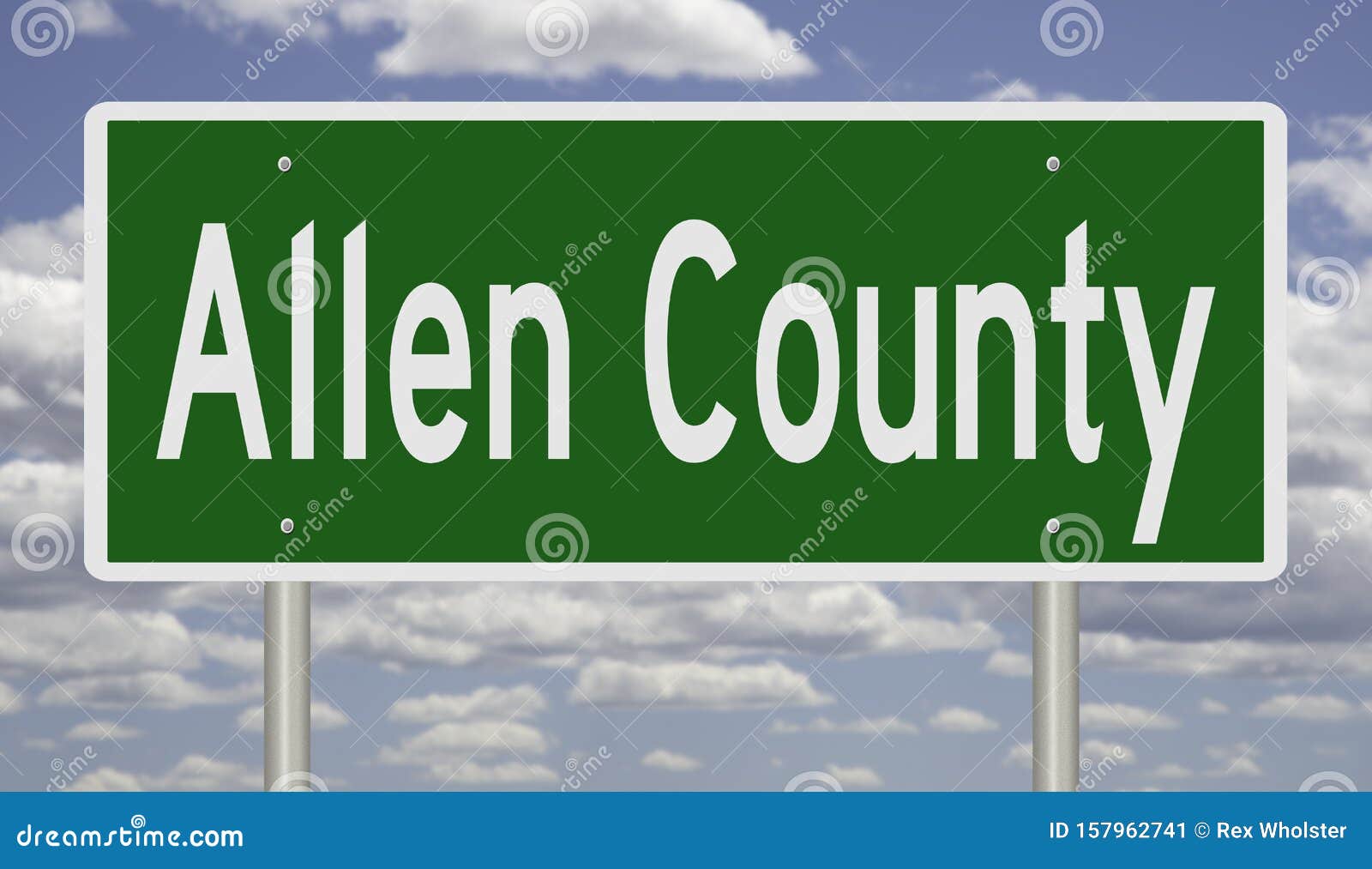 Map Of Allen County In Ohio State On White Background. Single County ...