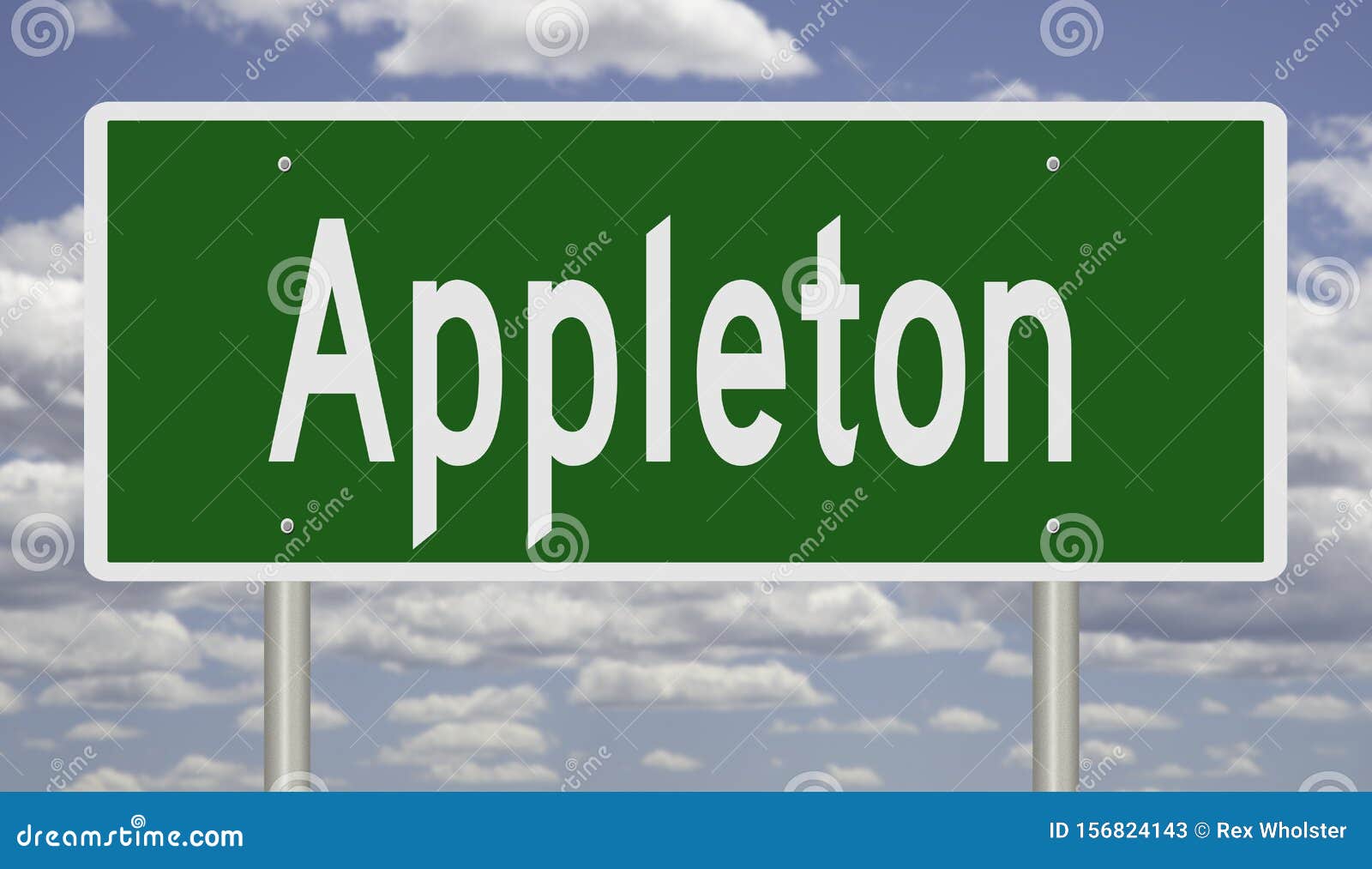 Highway Sign for Appleton Wisconsin Stock Illustration - Illustration ...
