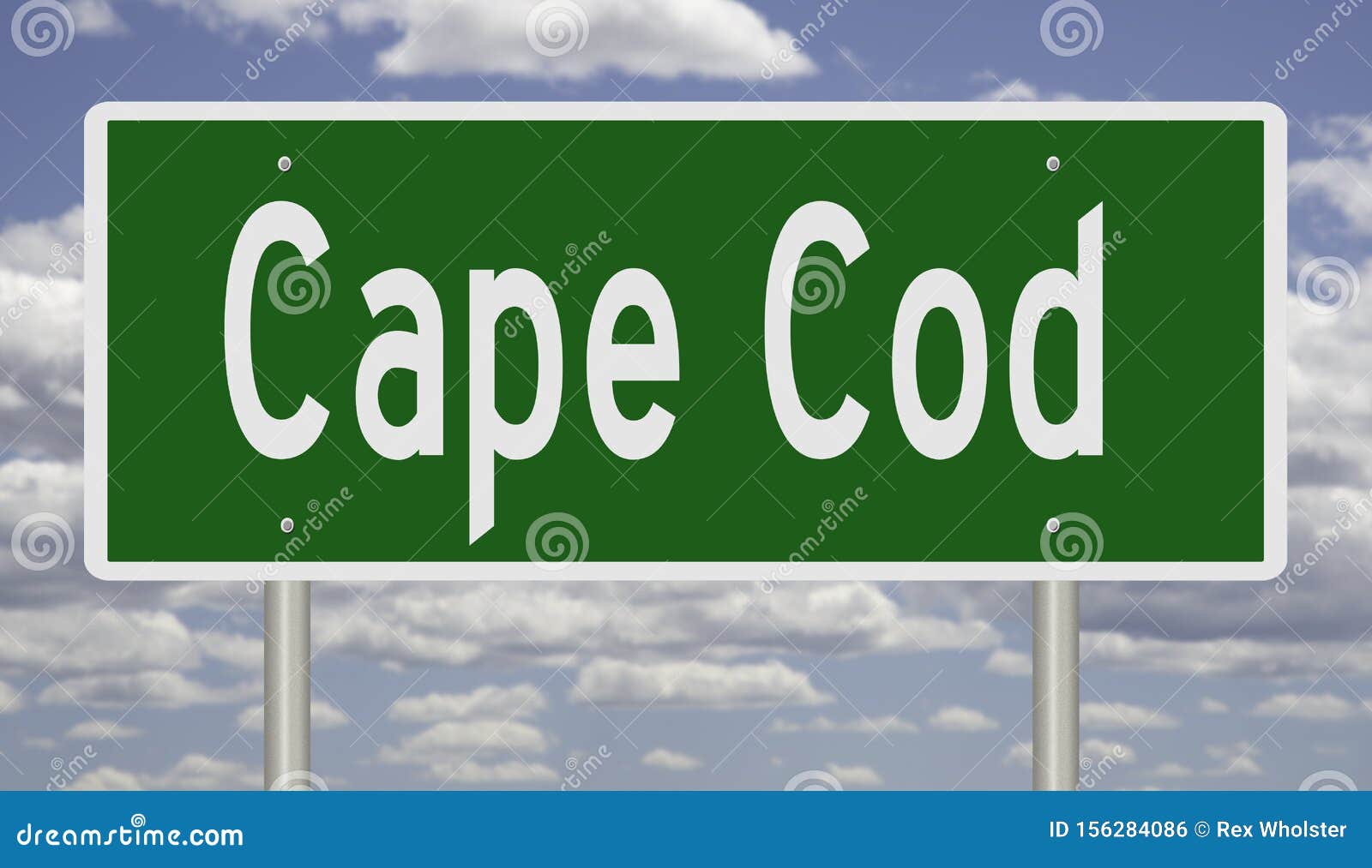 Highway Sign for Cape Cod Massachusetts Stock Illustration ...