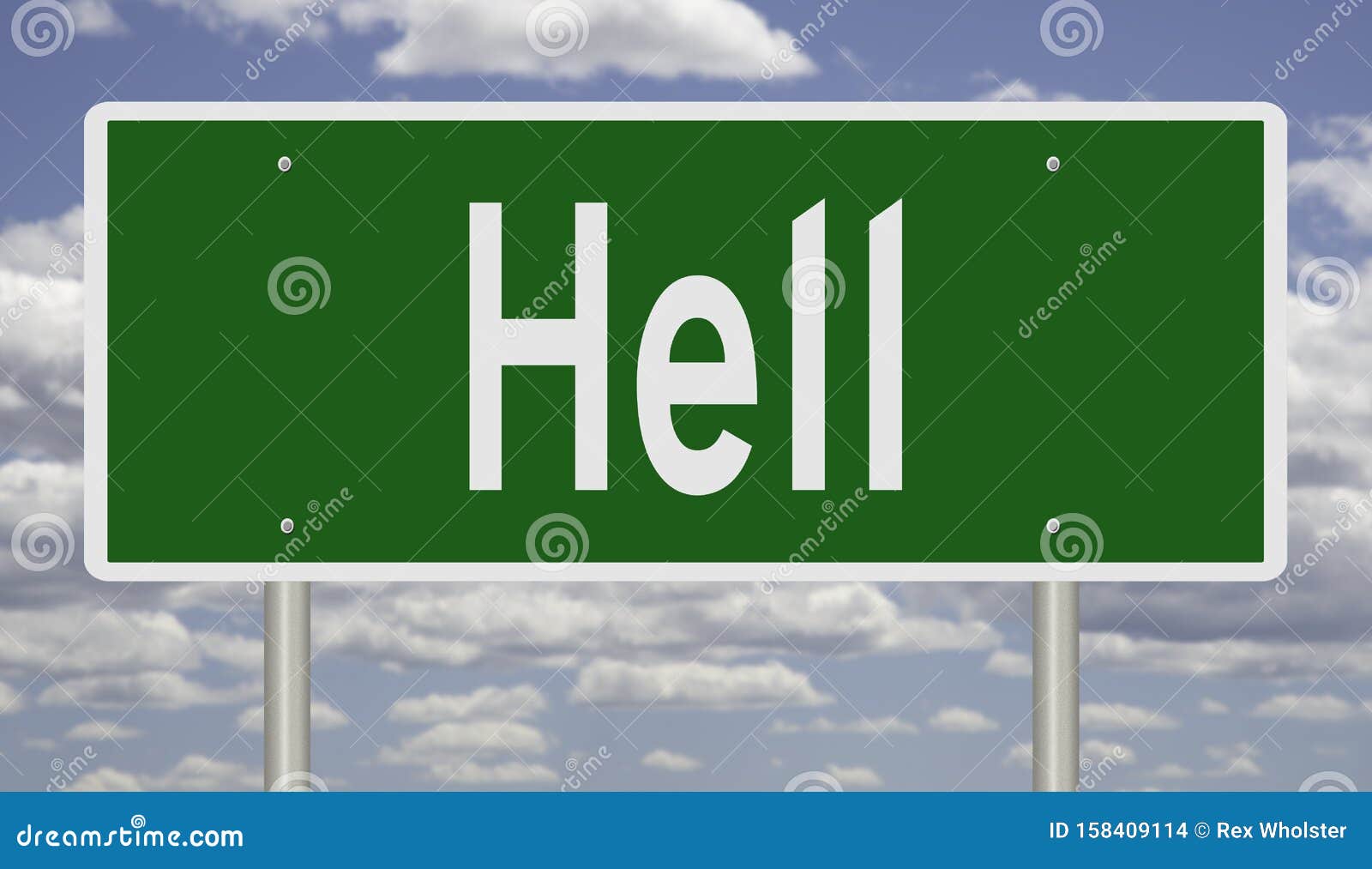 Highway sign for Hell stock illustration. Illustration of hell - 158409114