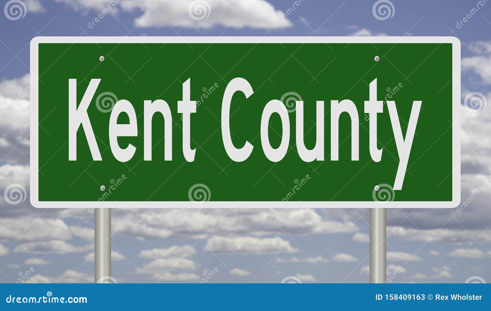 Highway Sign for Kent County Michigan Stock Illustration - Illustration ...