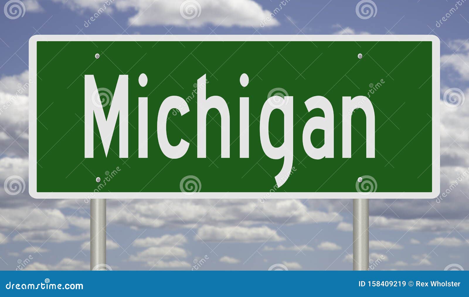 Highway sign for Michigan stock illustration. Illustration of state ...