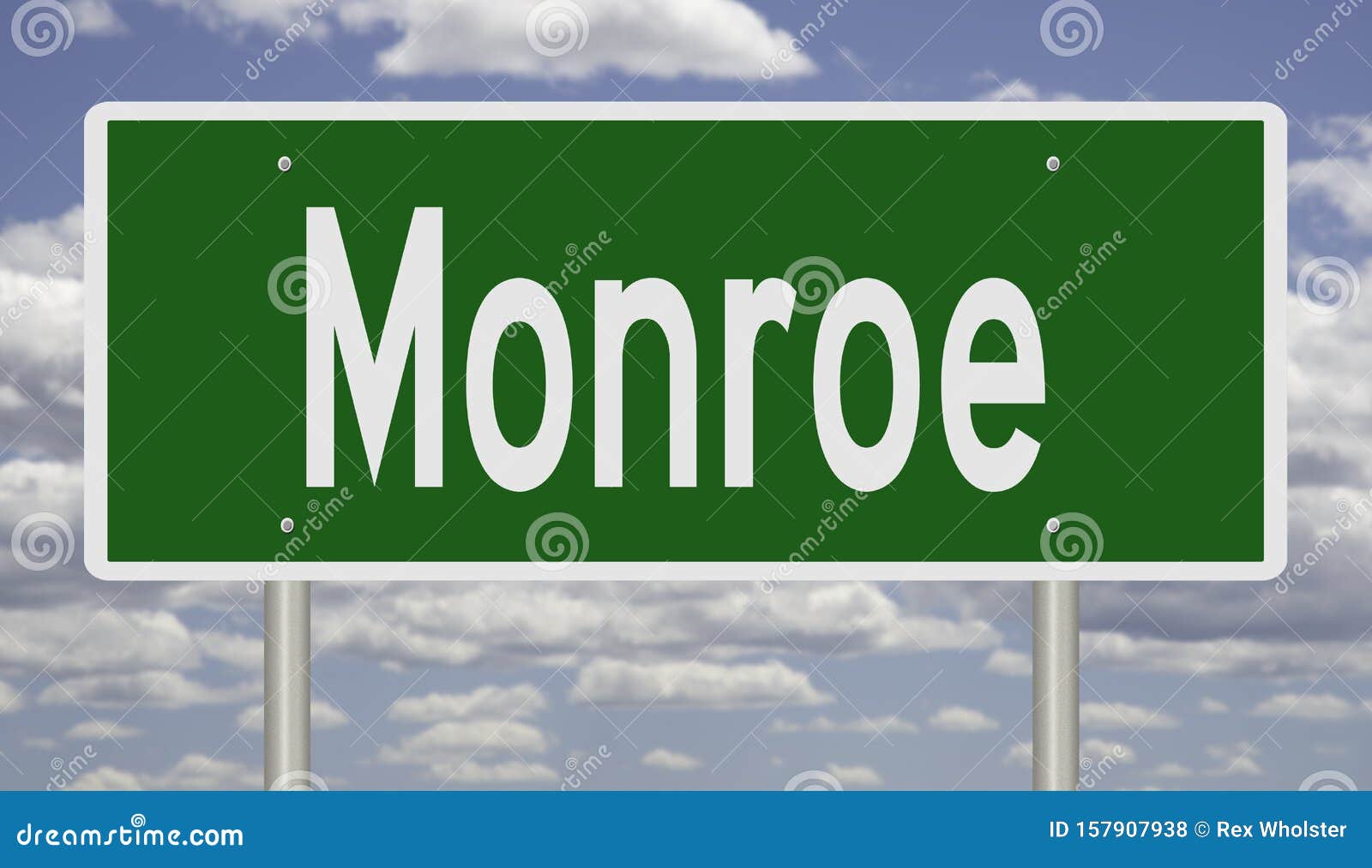 Highway Sign for Monroe North Carolina Stock Illustration ...