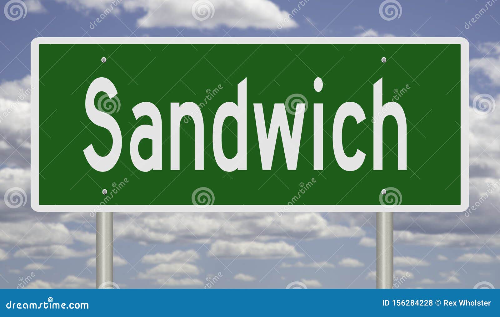 Highway sign for Sandwich stock illustration. Illustration of highway ...