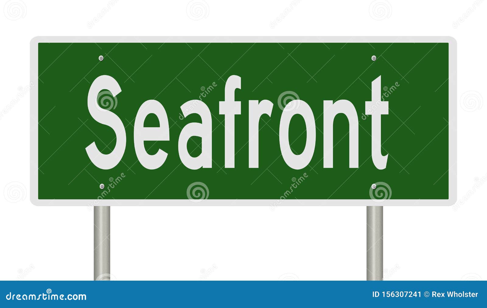 Highway sign for Seafront stock illustration. Illustration of sign ...