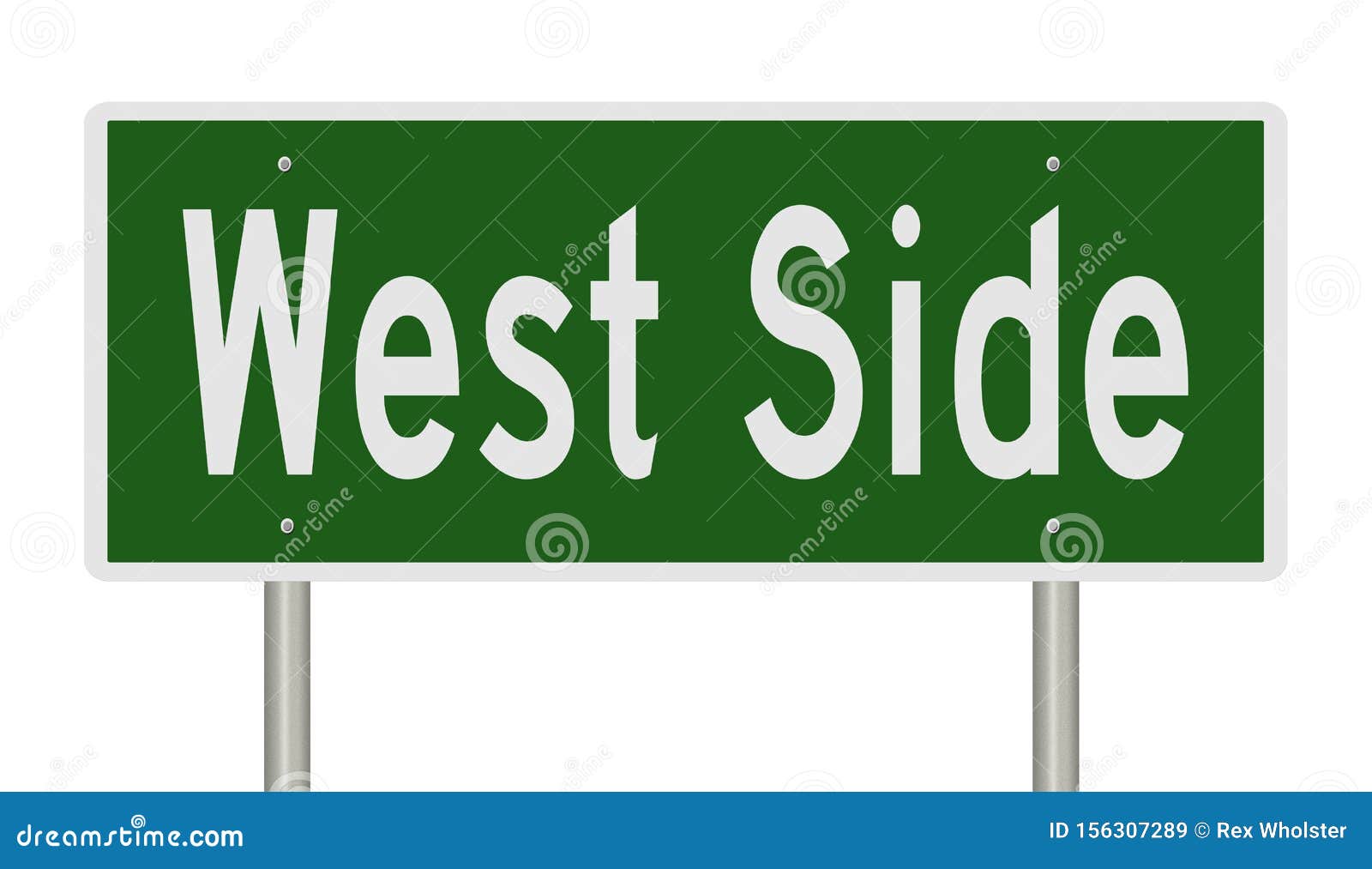 Highway sign for West Side stock illustration. Illustration of travel ...