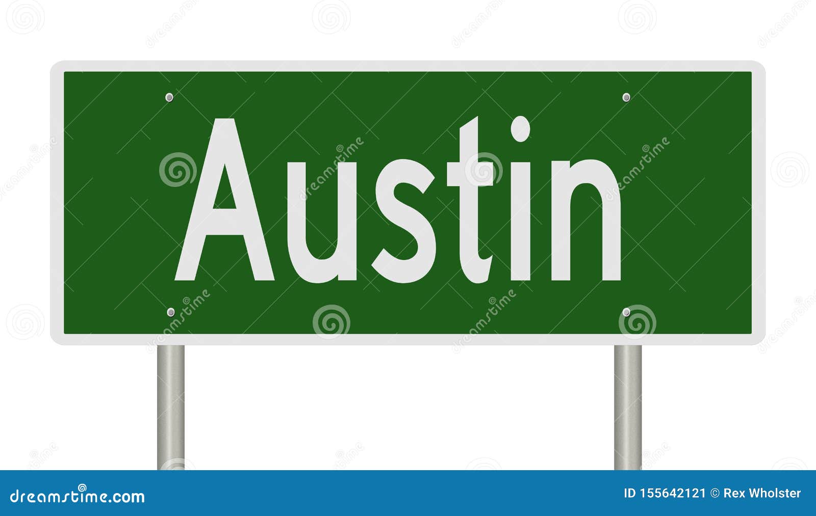 Highway Sign for Austin Texas Stock Illustration - Illustration of ...