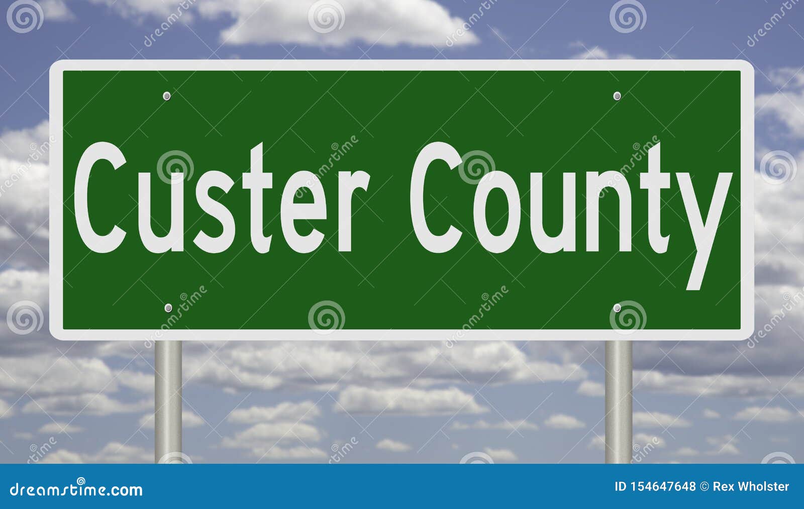 Highway Sign for Custer County Stock Illustration - Illustration of ...