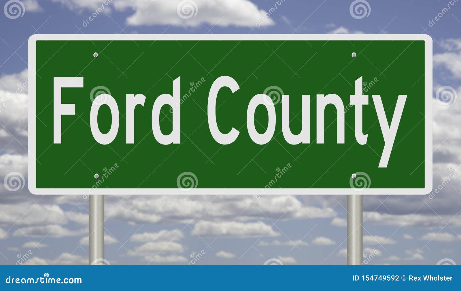 Highway Sign for Ford County Stock Illustration - Illustration of ...