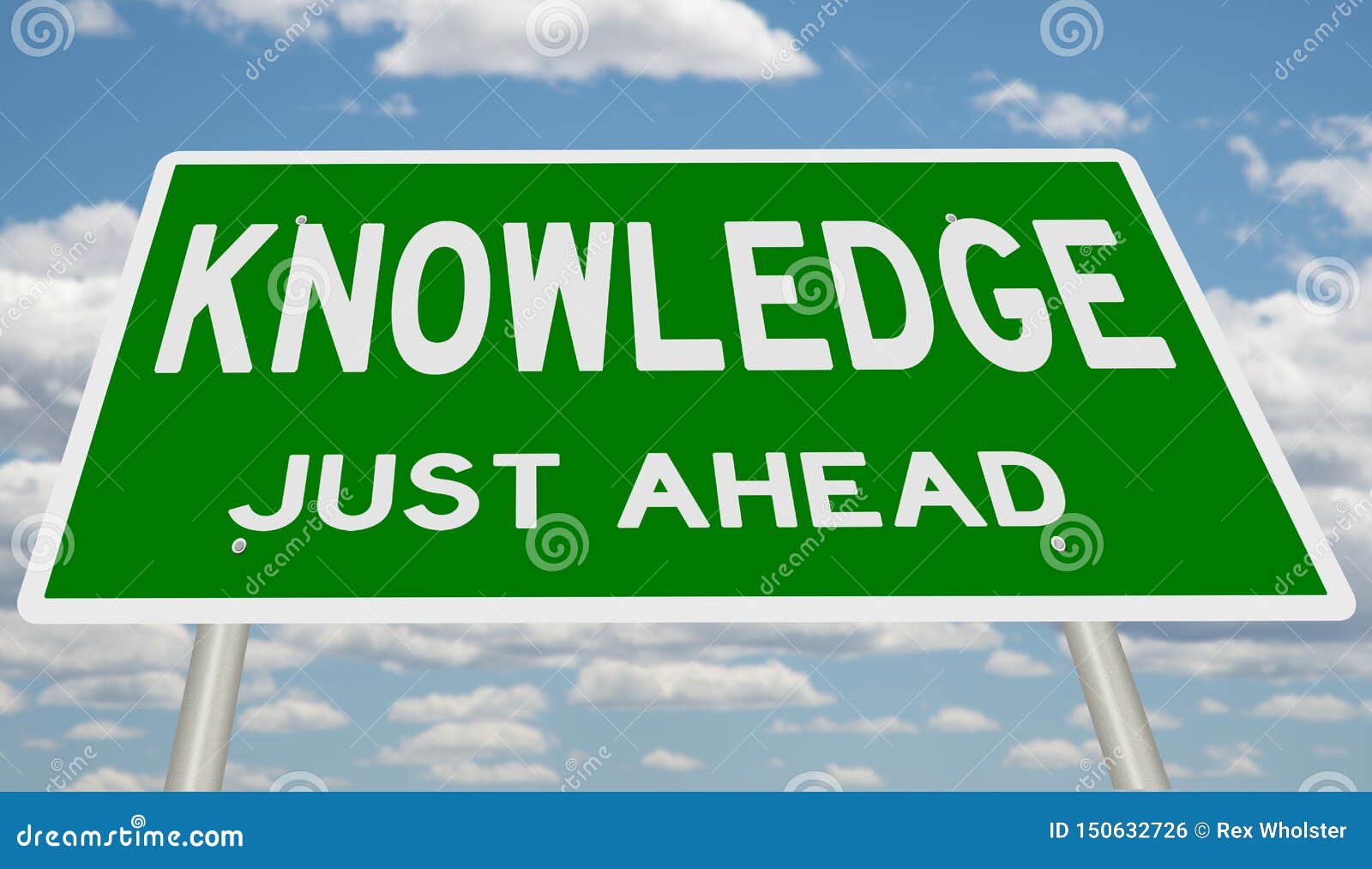 Sign for Knowledge Just Ahead Stock Illustration - Illustration of sign ...