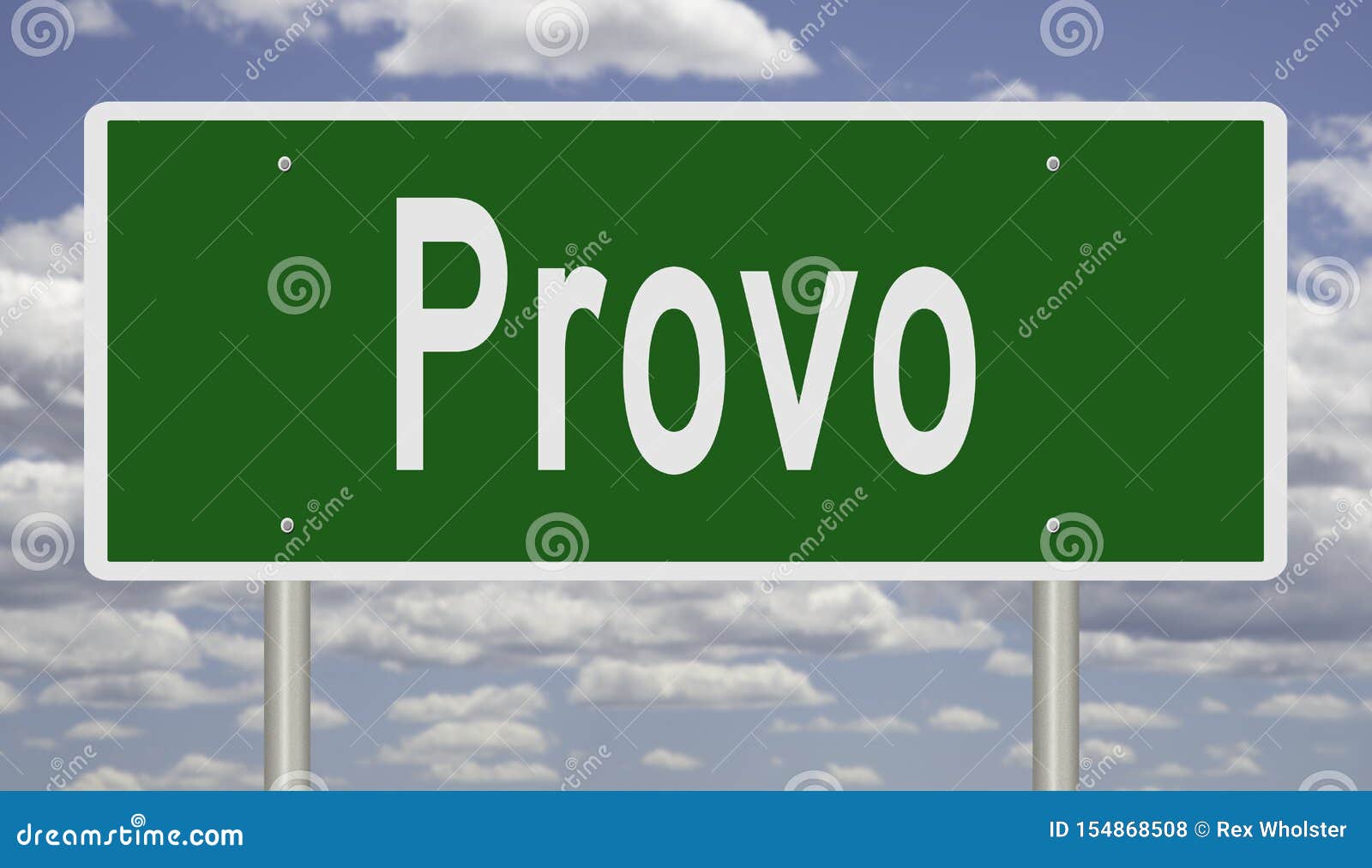 Highway Sign for Provo Utah Stock Illustration - Illustration of ...