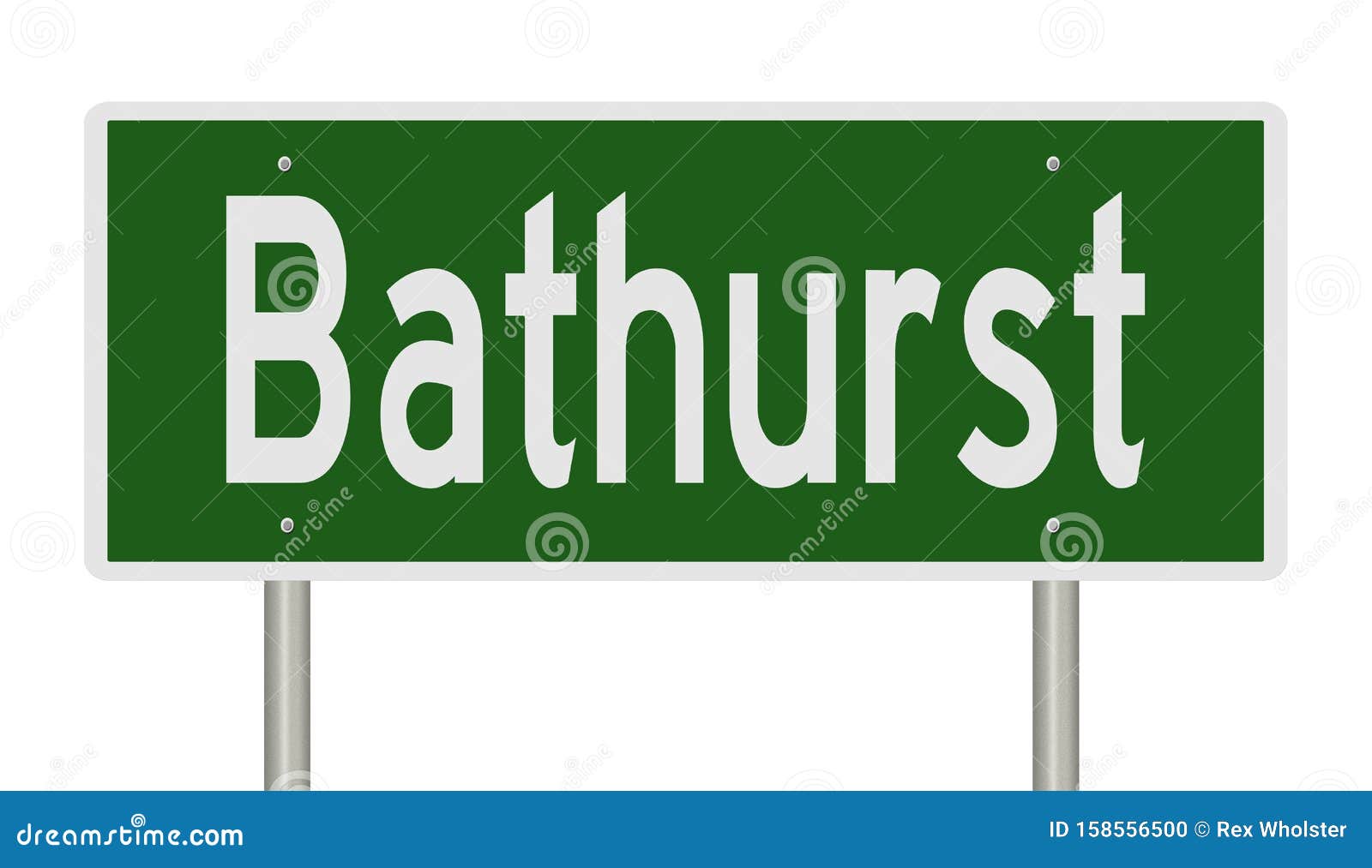 Highway sign for Bathurst stock illustration. Illustration of place ...