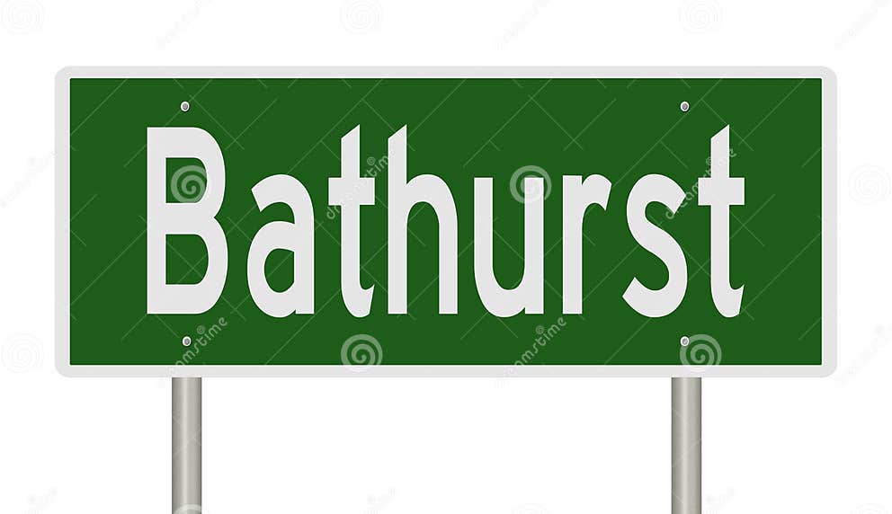 Highway sign for Bathurst stock illustration. Illustration of place ...