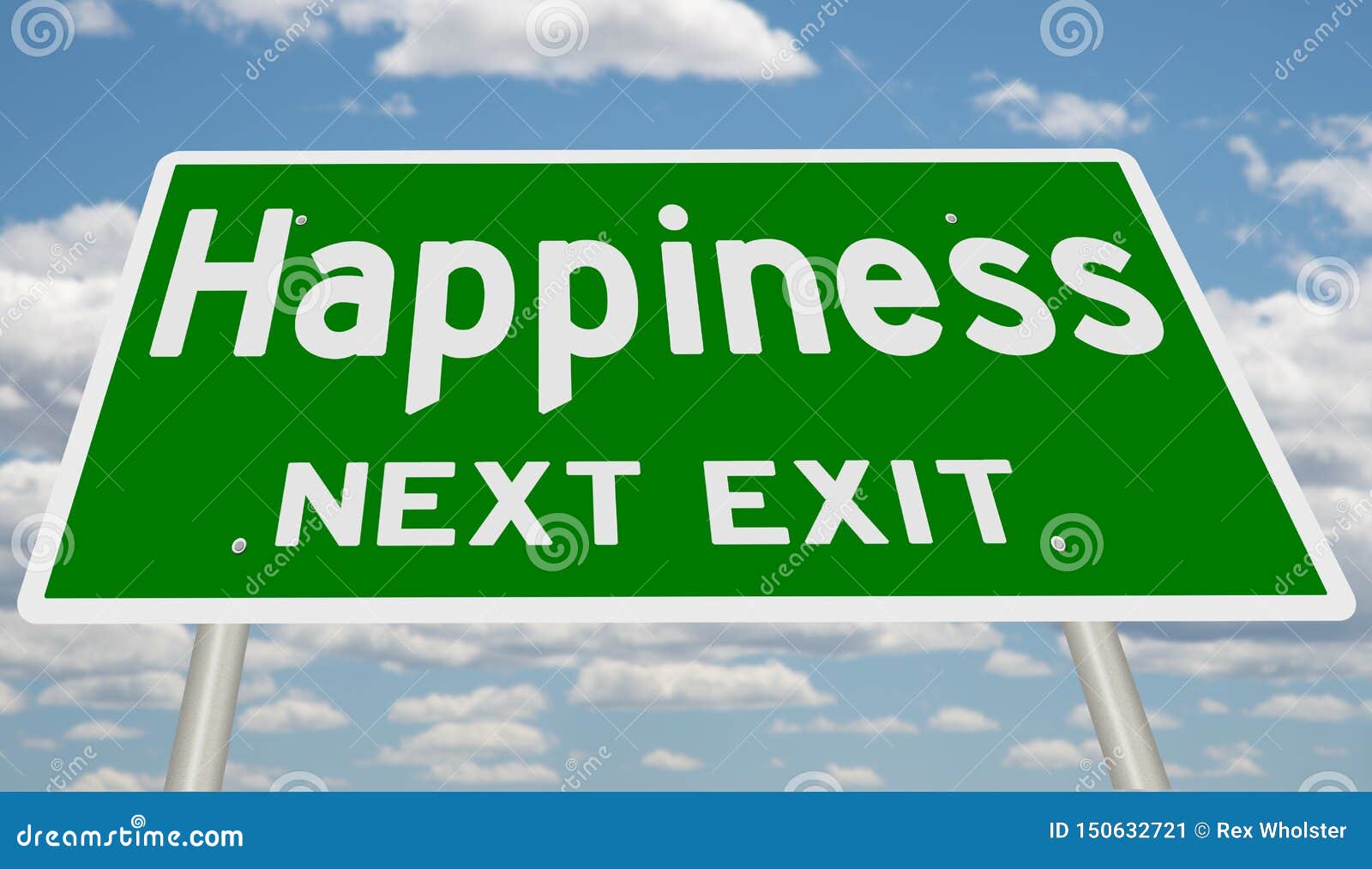 Sign for Happiness Next Exit Stock Illustration - Illustration of sign ...