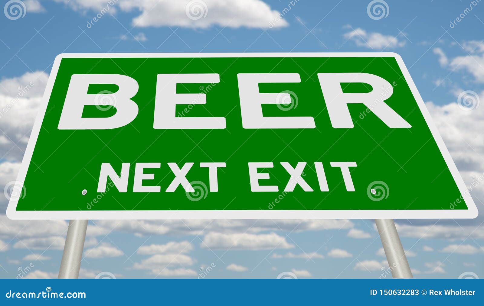 Green Beer Next Exit sign stock illustration. Illustration of highway ...