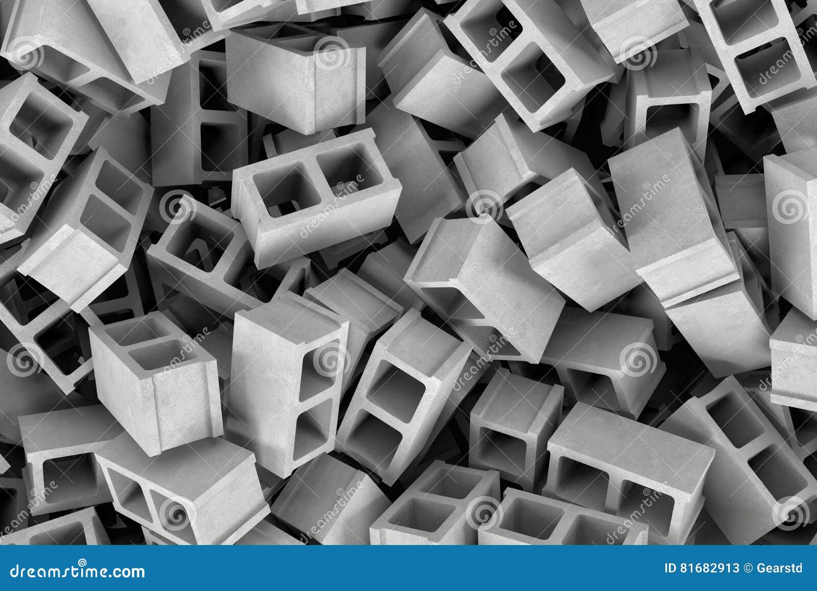 3d Rendering Of Cinder Blocks Isolated On The White Background ...
