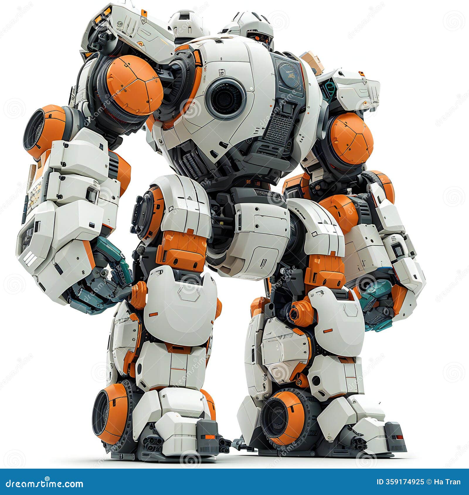 3D Rendering Of A Humanoid Robot Analyzing A Stock Market Chart With ...