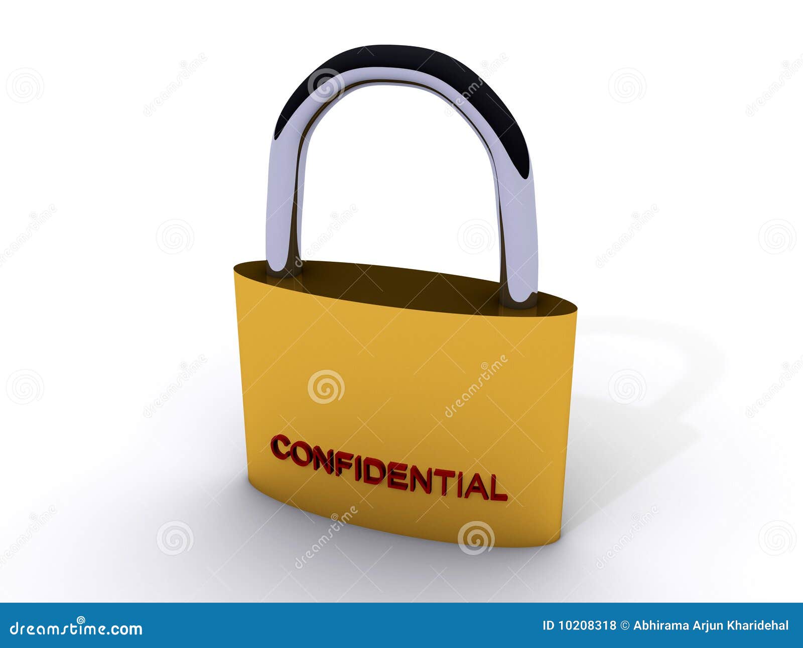 Rendering of a Lock (Confidential) Stock Illustration - Illustration of ...