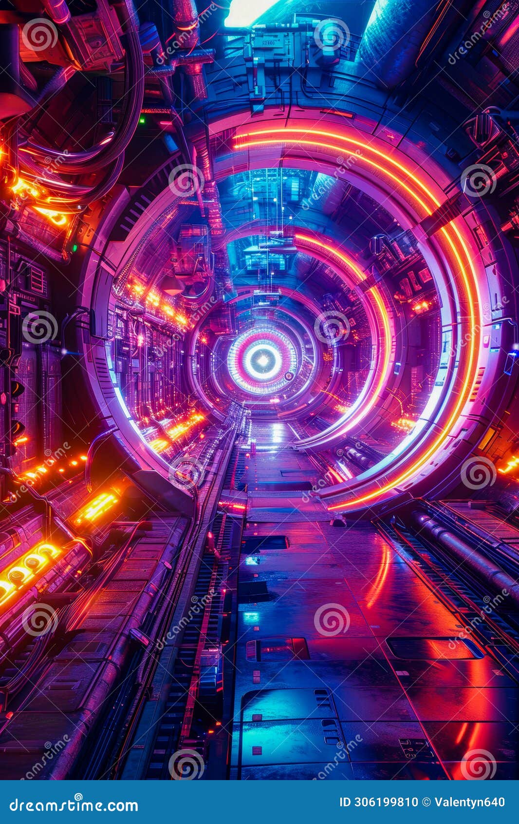 Rendering of Machine with Tubes and Wires Resembling Electron Ring in ...