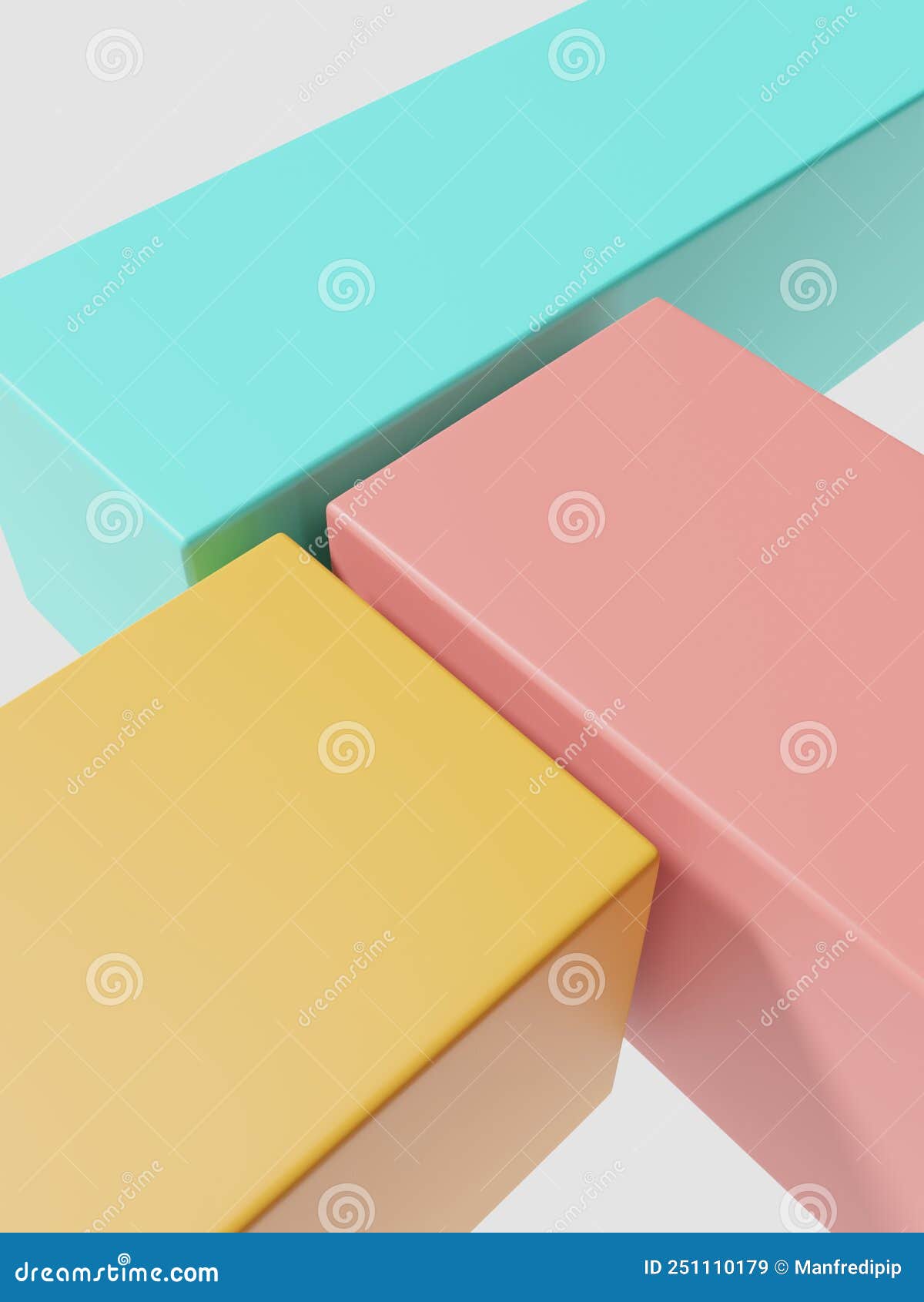 3D Rendering Minimal Geometric Product Display Background with Three ...