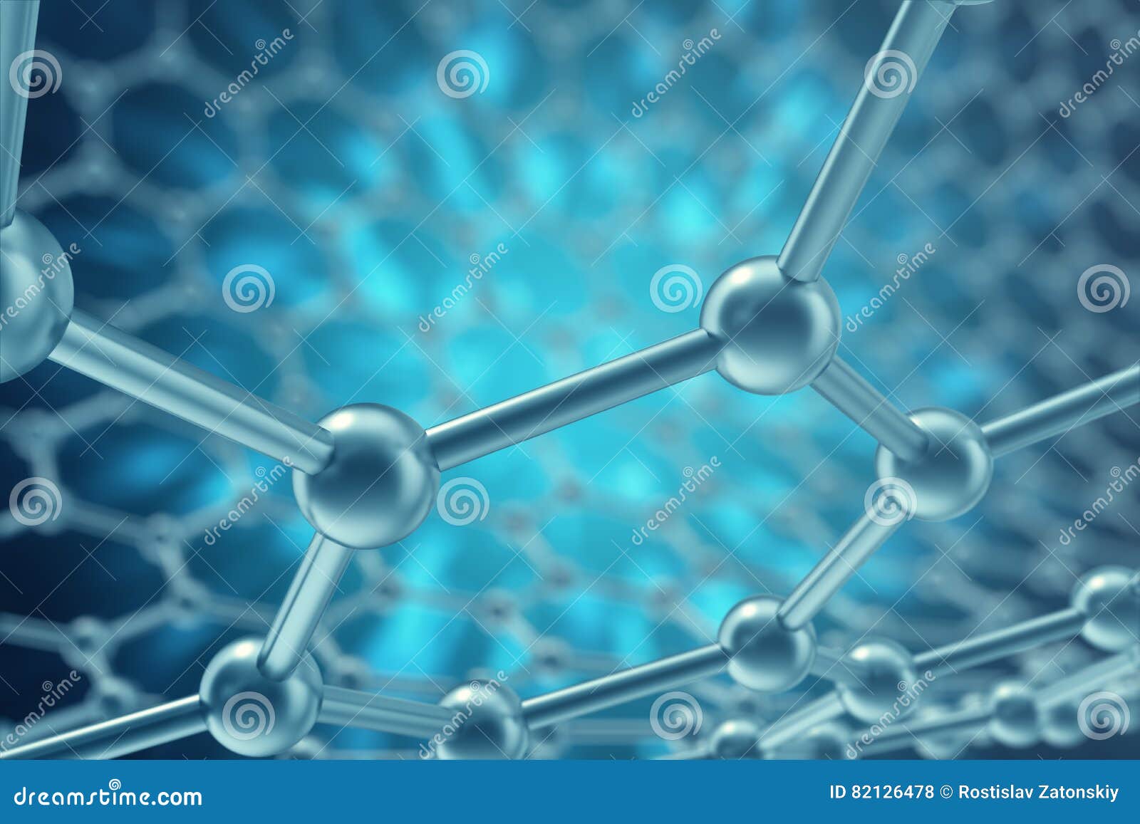 Rendering Nanotechnology Hexagonal Geometric Form Close-up, Concept ...