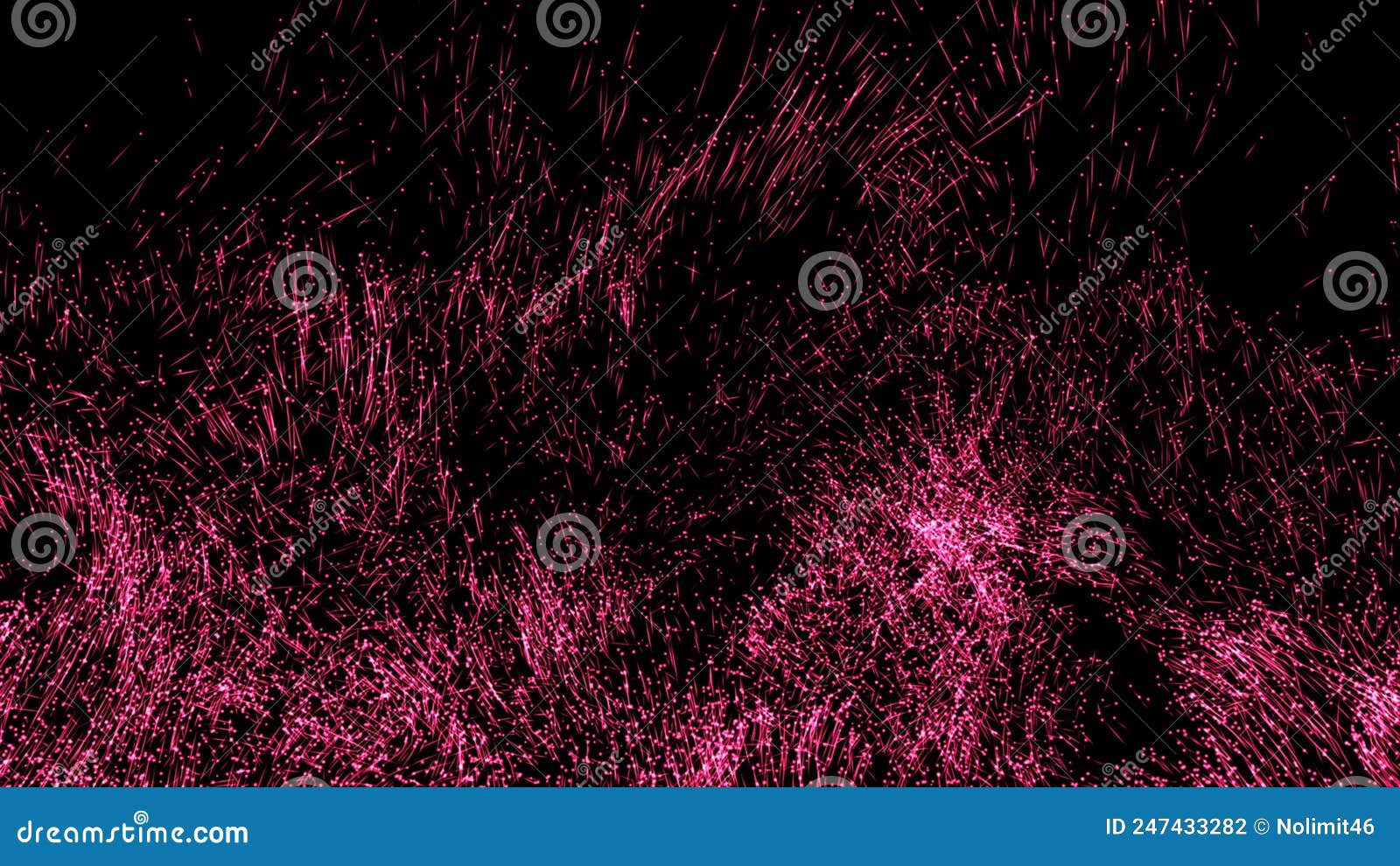 Rendering of Particle Trails. Particles Move To the Side Stock ...