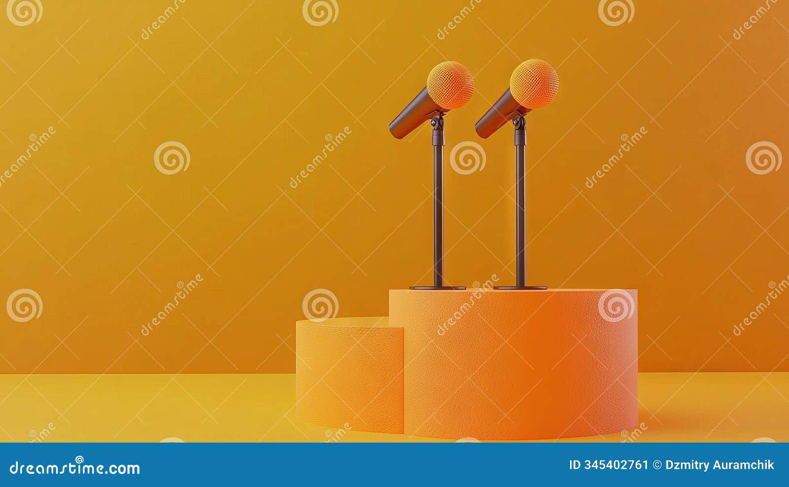 In this Rendering, a Podium Lectern Equipped with Microphones is Shown ...