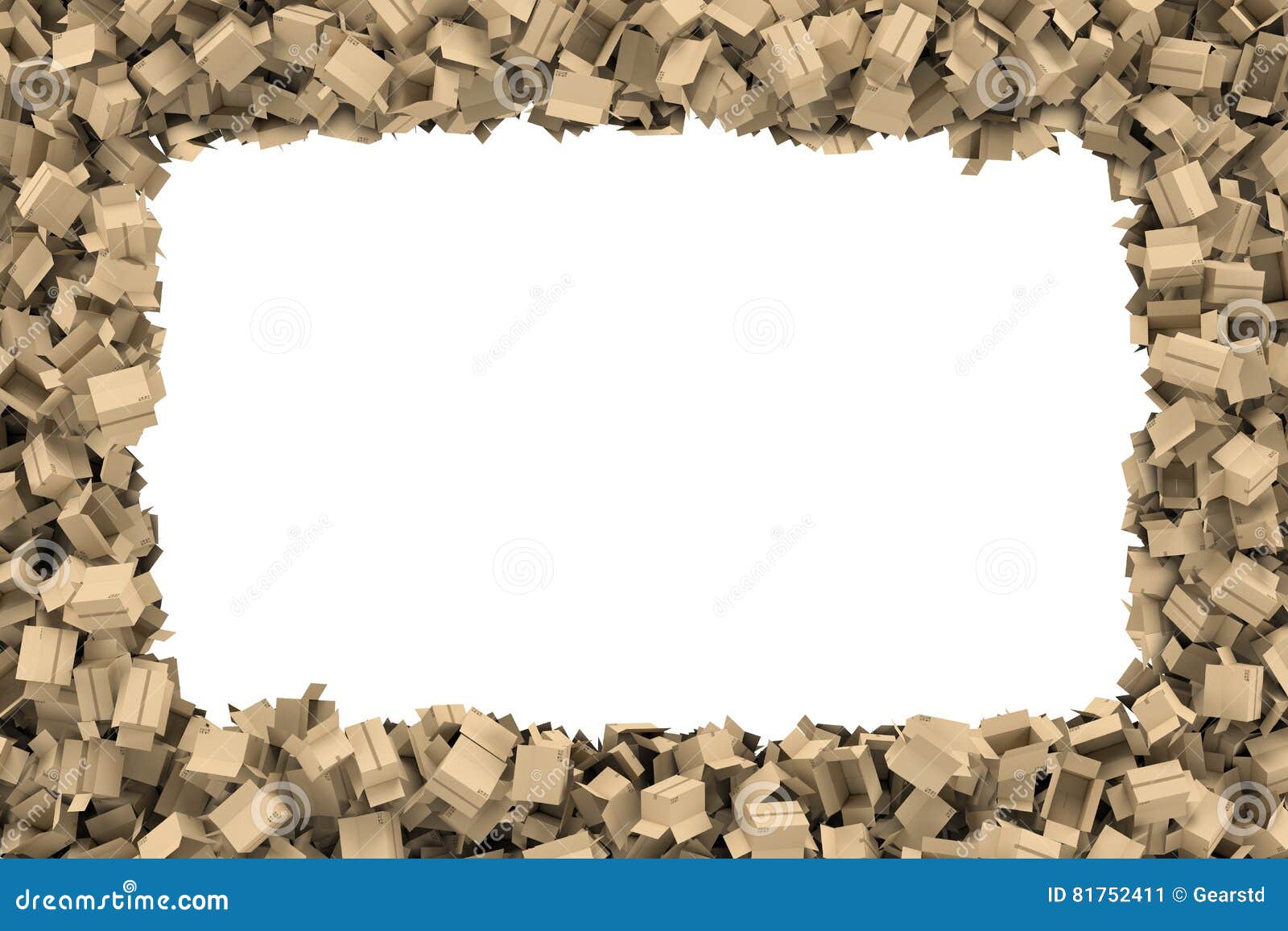 Rendering Rectangular Frame Made of Light Beige Cardboard Mail Boxes ...