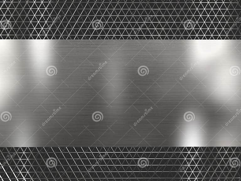 Rendering Silver Metallic Grid Background Stock Image - Image of black ...