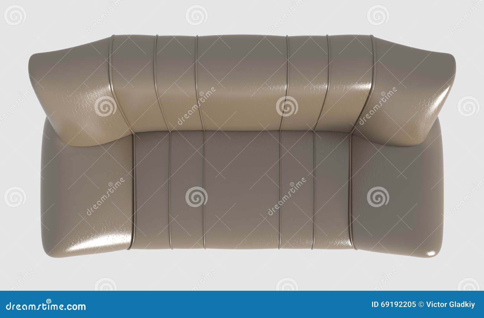 Rendering Sofa Top View on White Stock Illustration - Illustration of ...