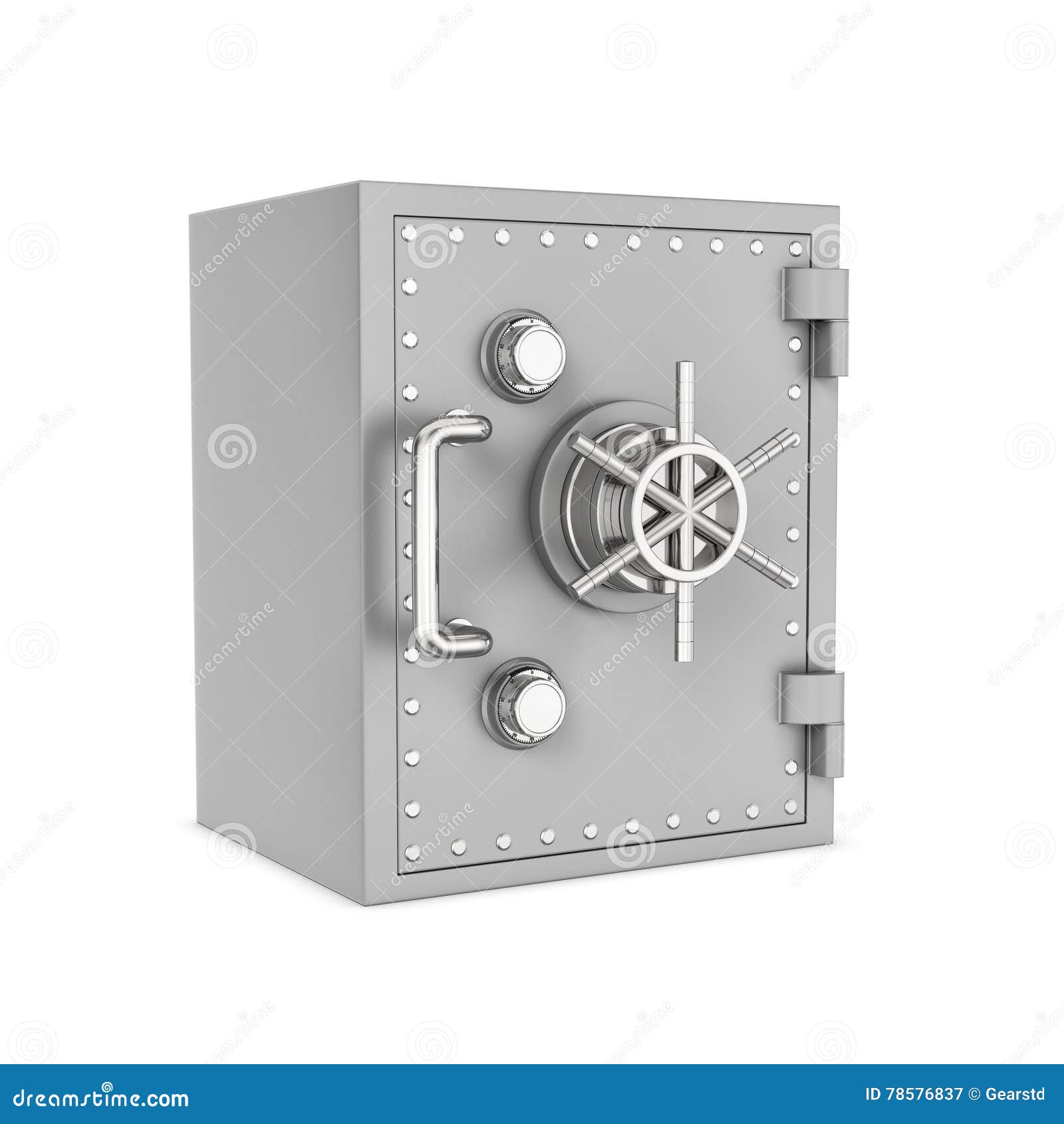 Rendering of Steel Safe Box, Isolated on White Background Stock Image ...