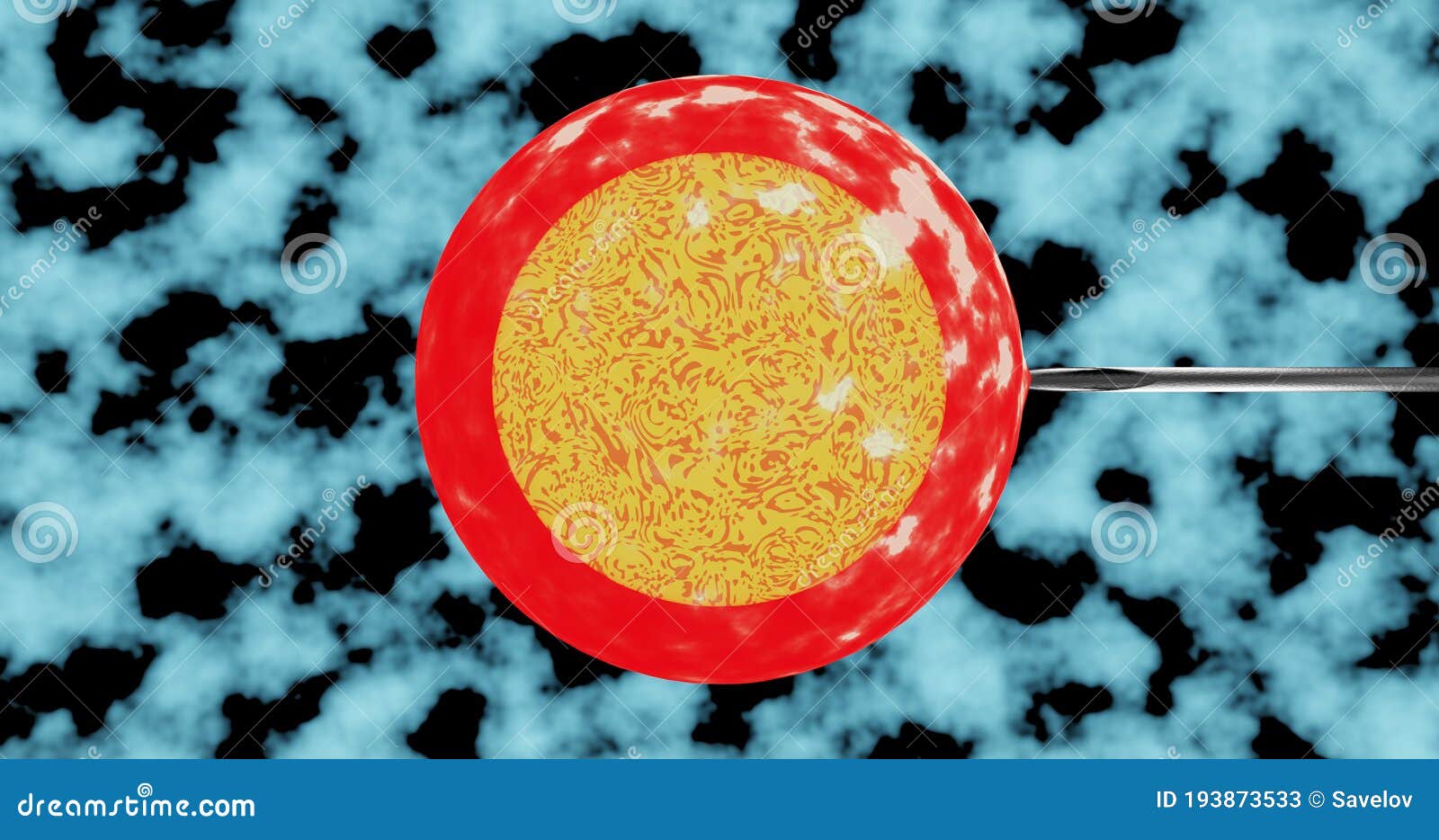 Rendering the Syringe with the Needle Pierces the Cell Stock ...