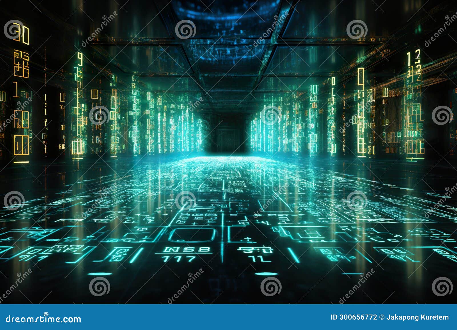 A Rendering of a Technology Data Binary Code Network Background. Stock Photo - Image of ...