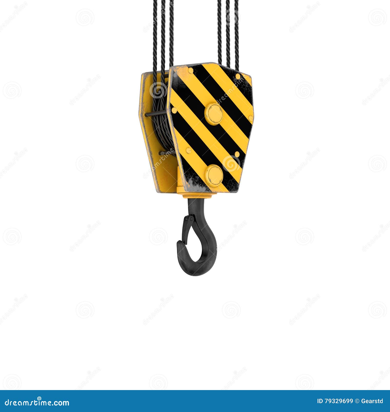 Rendering of Tower Crane Hook Isolated on the White Background. Stock ...