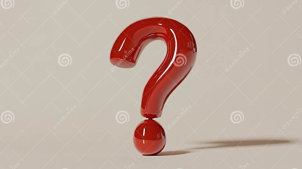 Rendering of a Wall and Floor with a Red Question Mark on a White ...