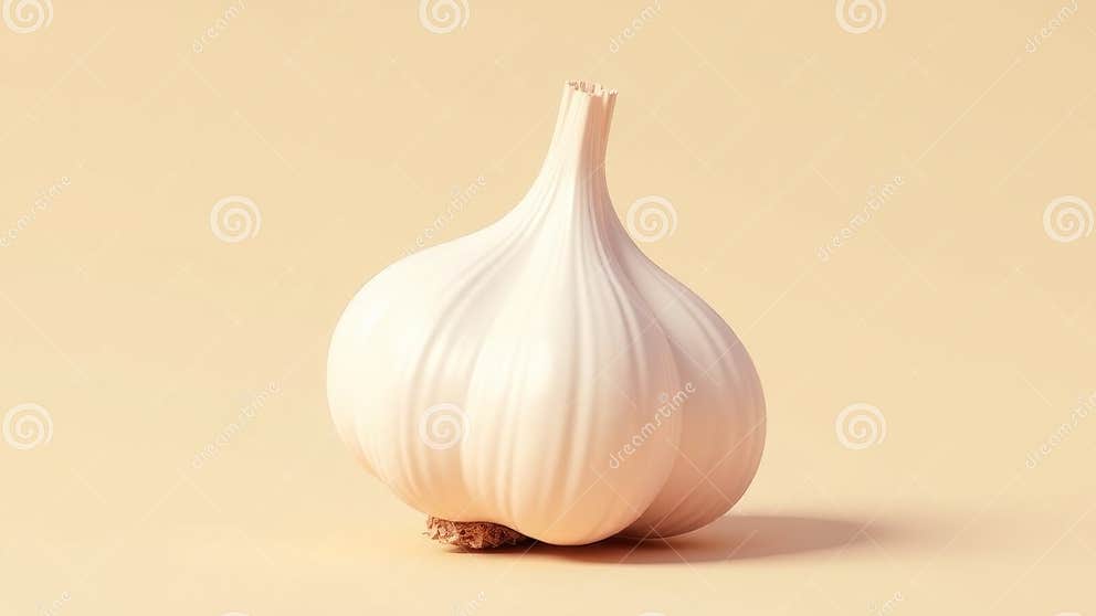 Rendering of a Whole Head of Garlic. Perfect for Adding a Culinary ...