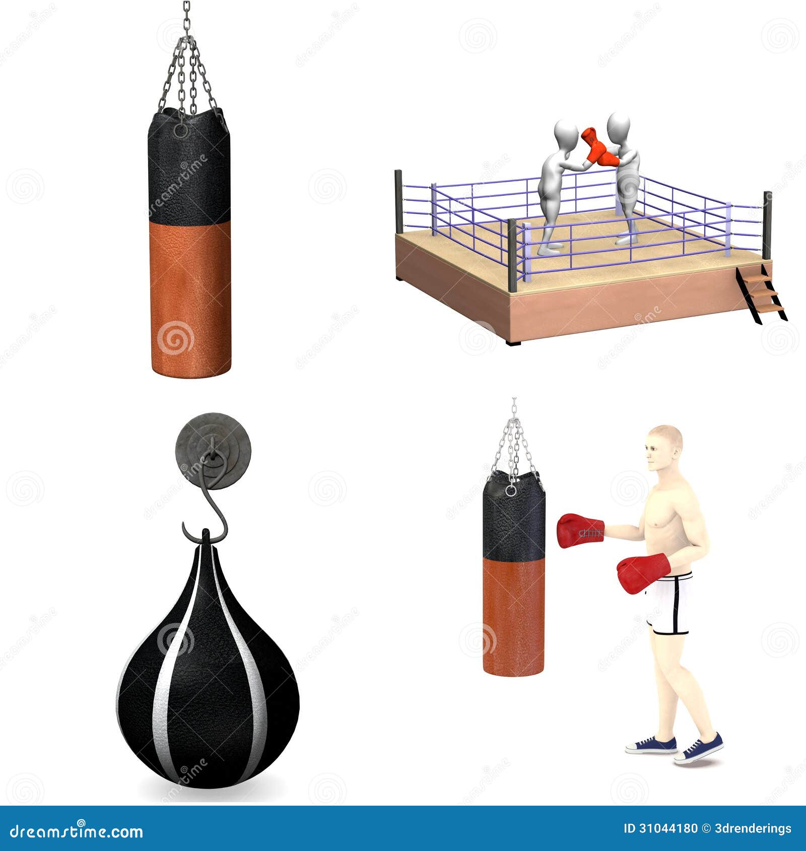 Renders - boxing equipment stock illustration. Illustration of ring ...