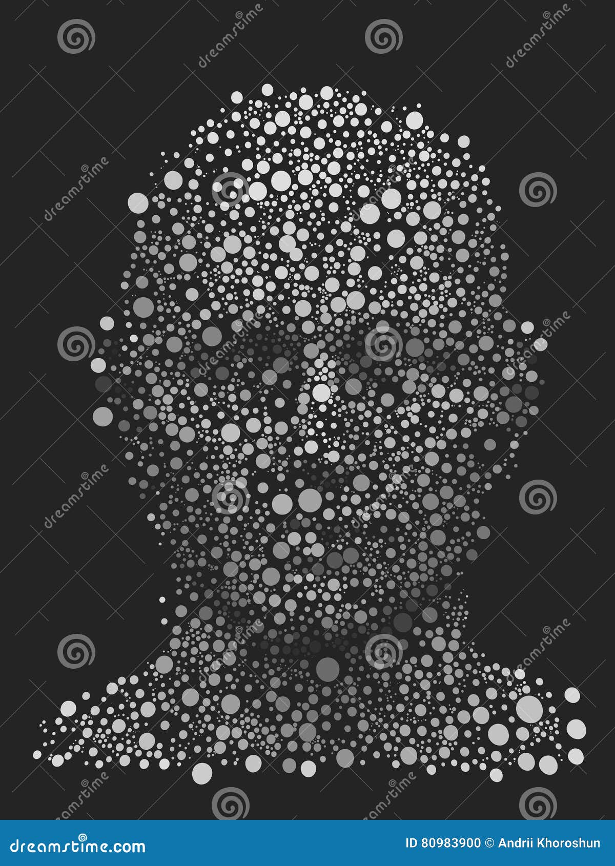 Rendu 3d Abstrait De Visage Avec Les Cercles Noirs Et Blancs ...