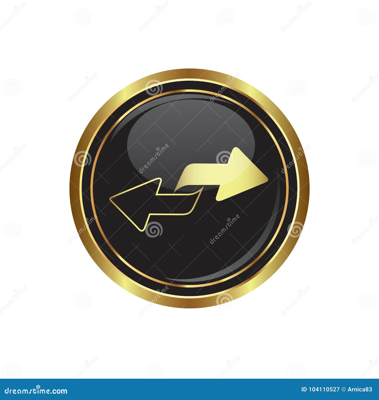 Renew icon on the button stock vector. Illustration of industry - 104110527