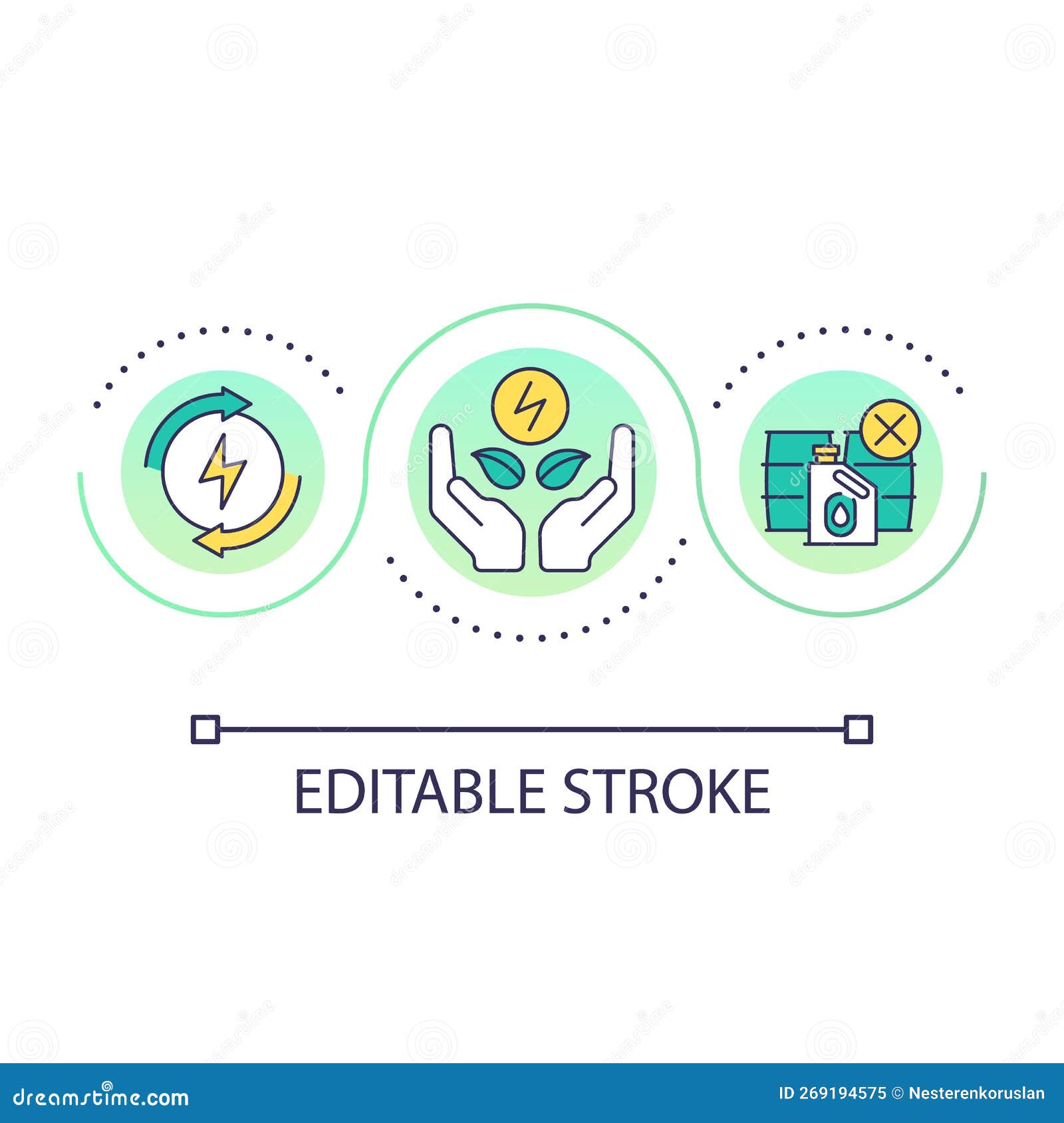 Renewable Alternative Energy Loop Concept Icon Stock Illustration ...