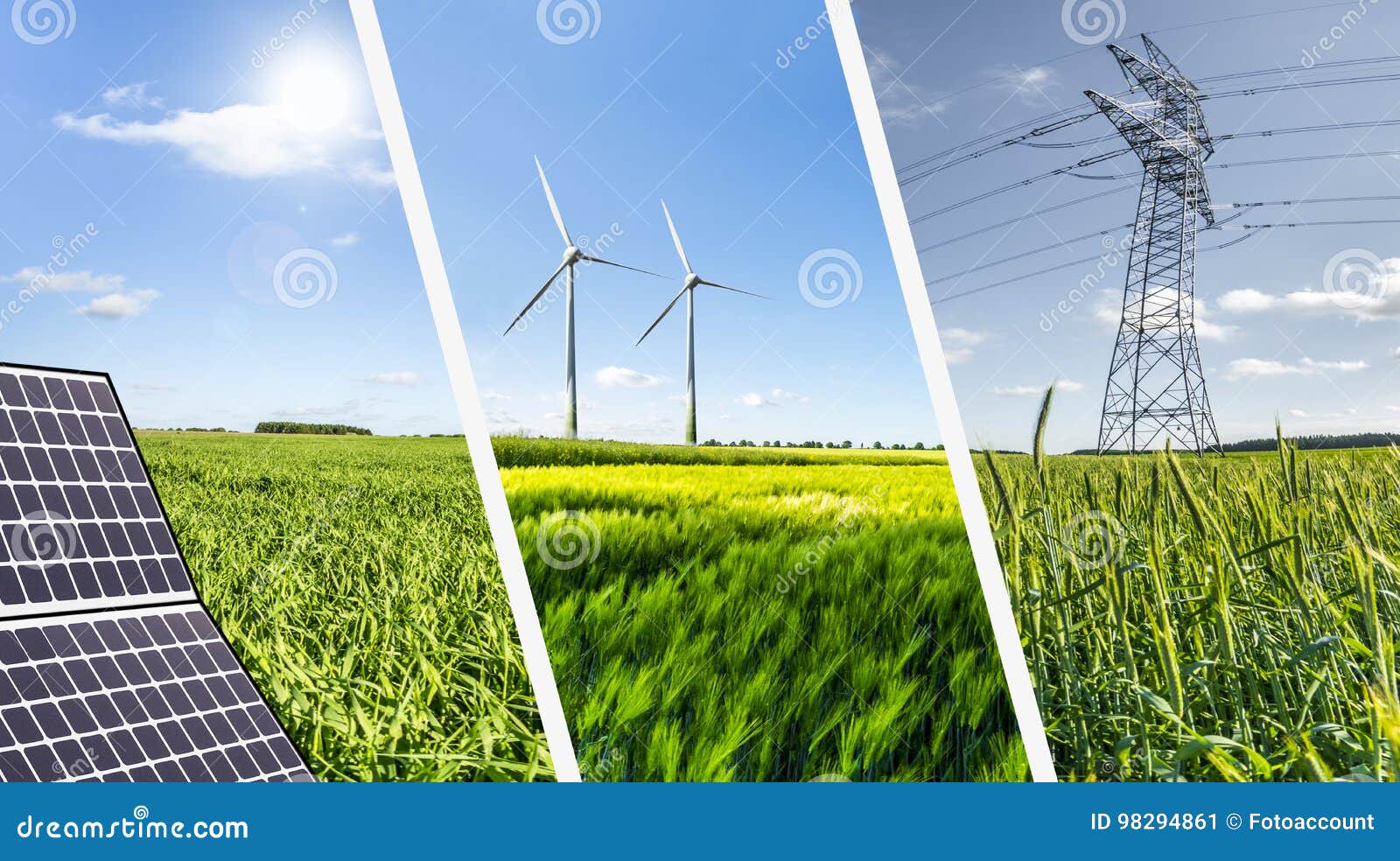Renewable Energies Concept Collage Stock Image - Image of electrical ...
