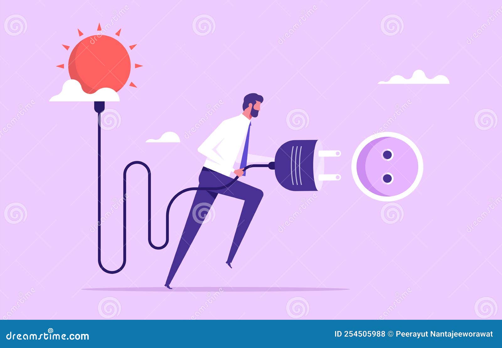 Renewable Energy Concept - Businessman Using Energy of the Sun Stock ...