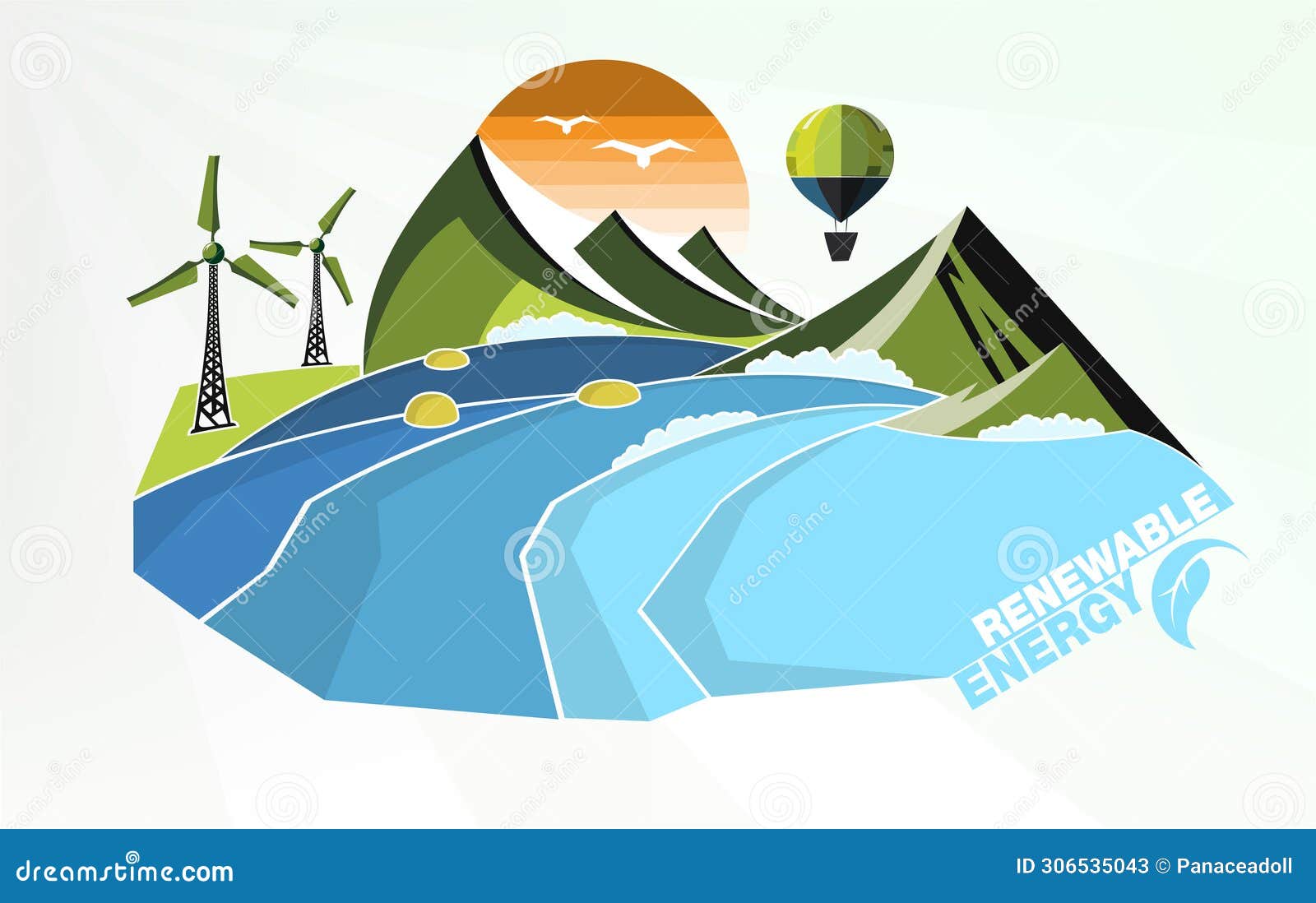 Renewable Energy Concept of the Green Evolution Stock Vector ...