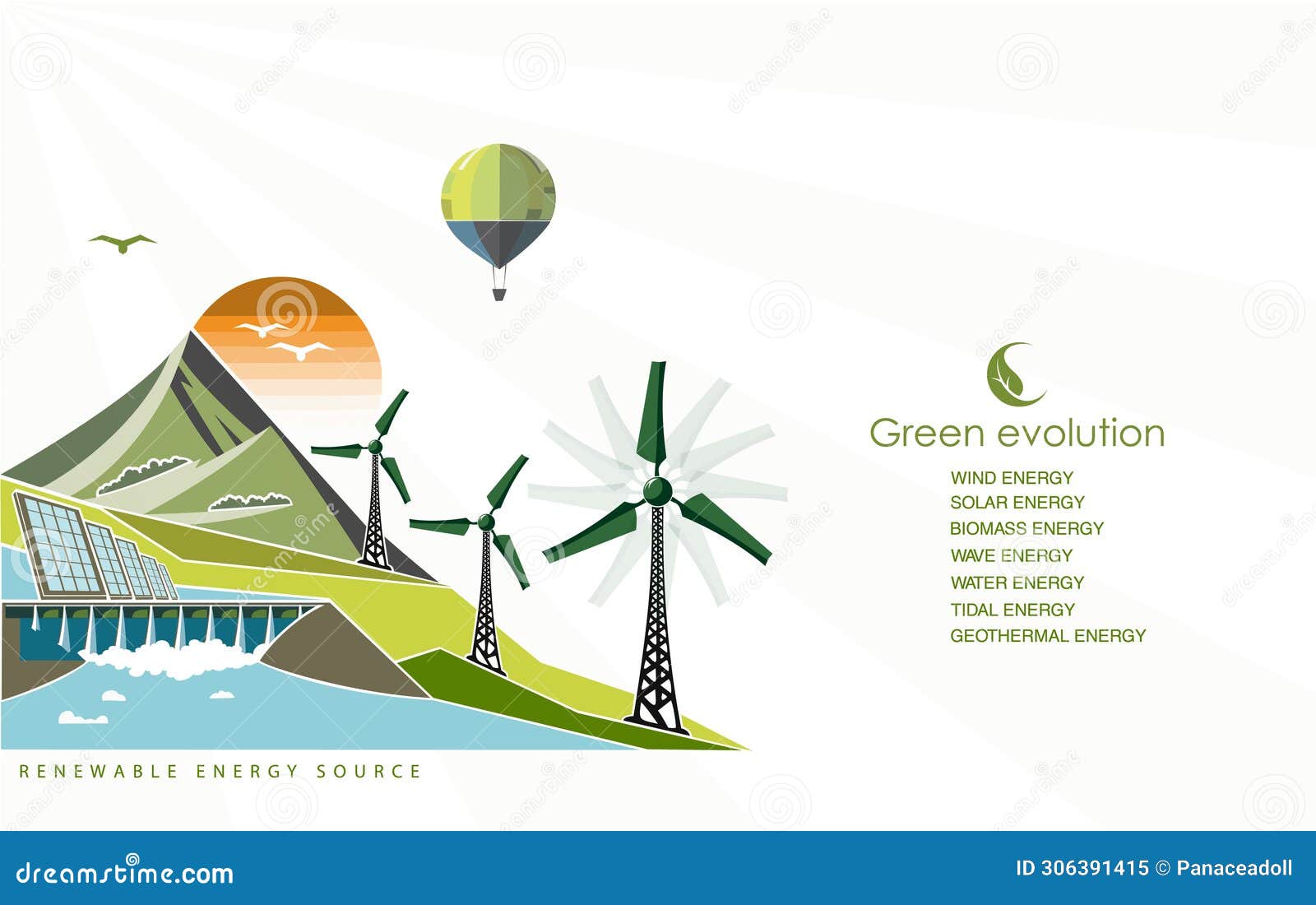 Renewable Energy Concept of the Green Evolution Stock Vector ...