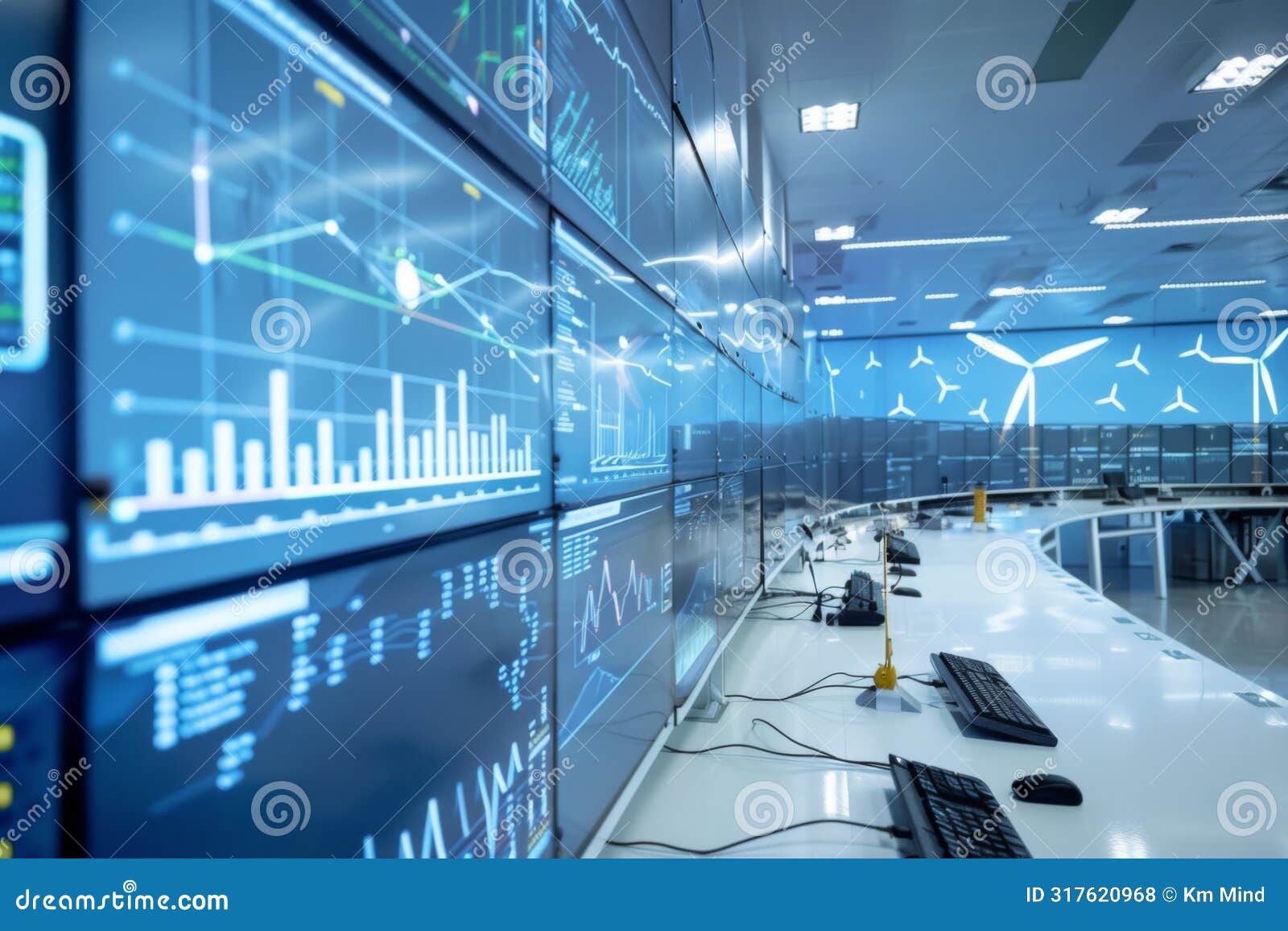 Renewable Energy Control Room with Digital Monitoring Stock ...