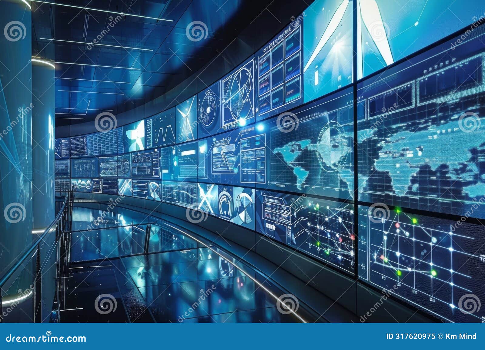 Renewable Energy Control Room with Digital Monitoring Stock ...